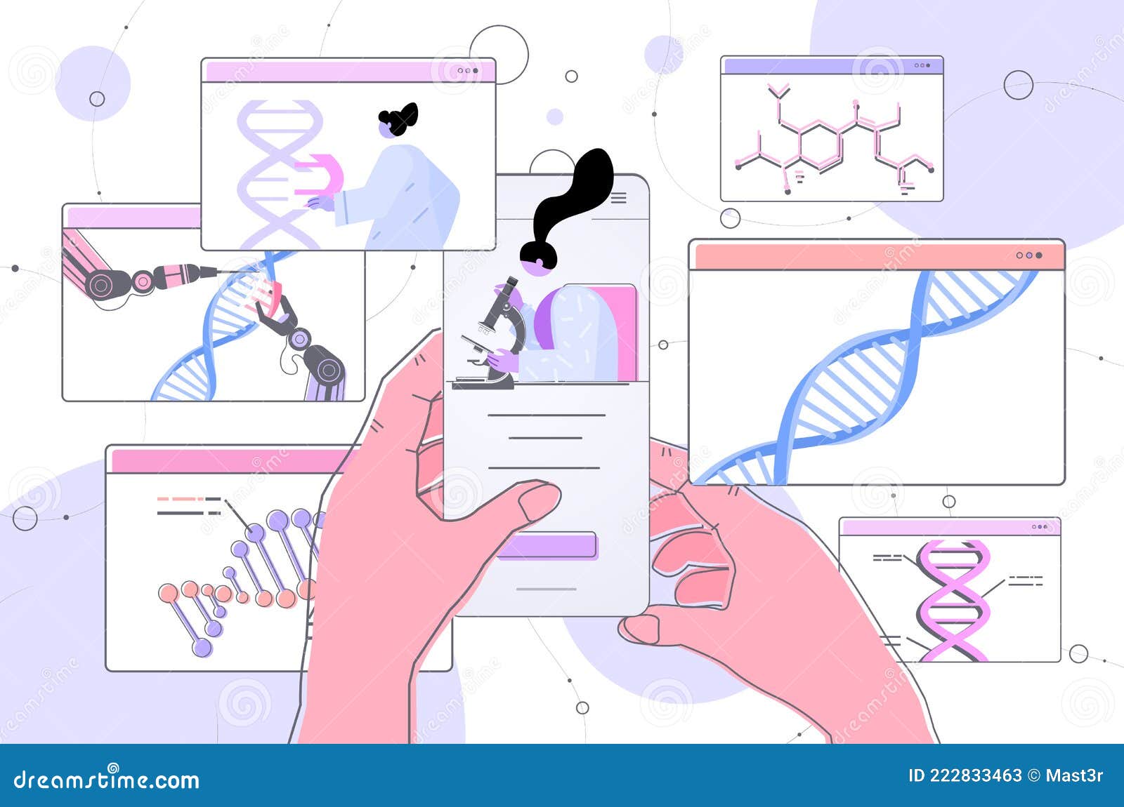 Scientists Analyzing DNA Structure in Web Browser Window Researchers ...
