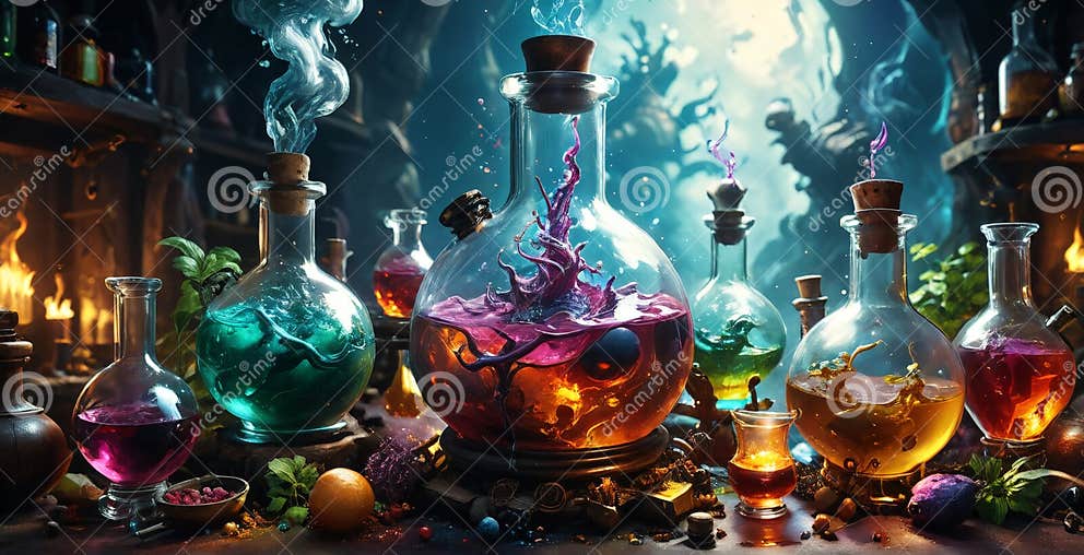 Scientists Attempt To Create the Perfect Potion. Stock Illustration ...