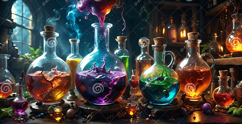 Scientists Attempt To Create the Perfect Potion. Stock Illustration ...