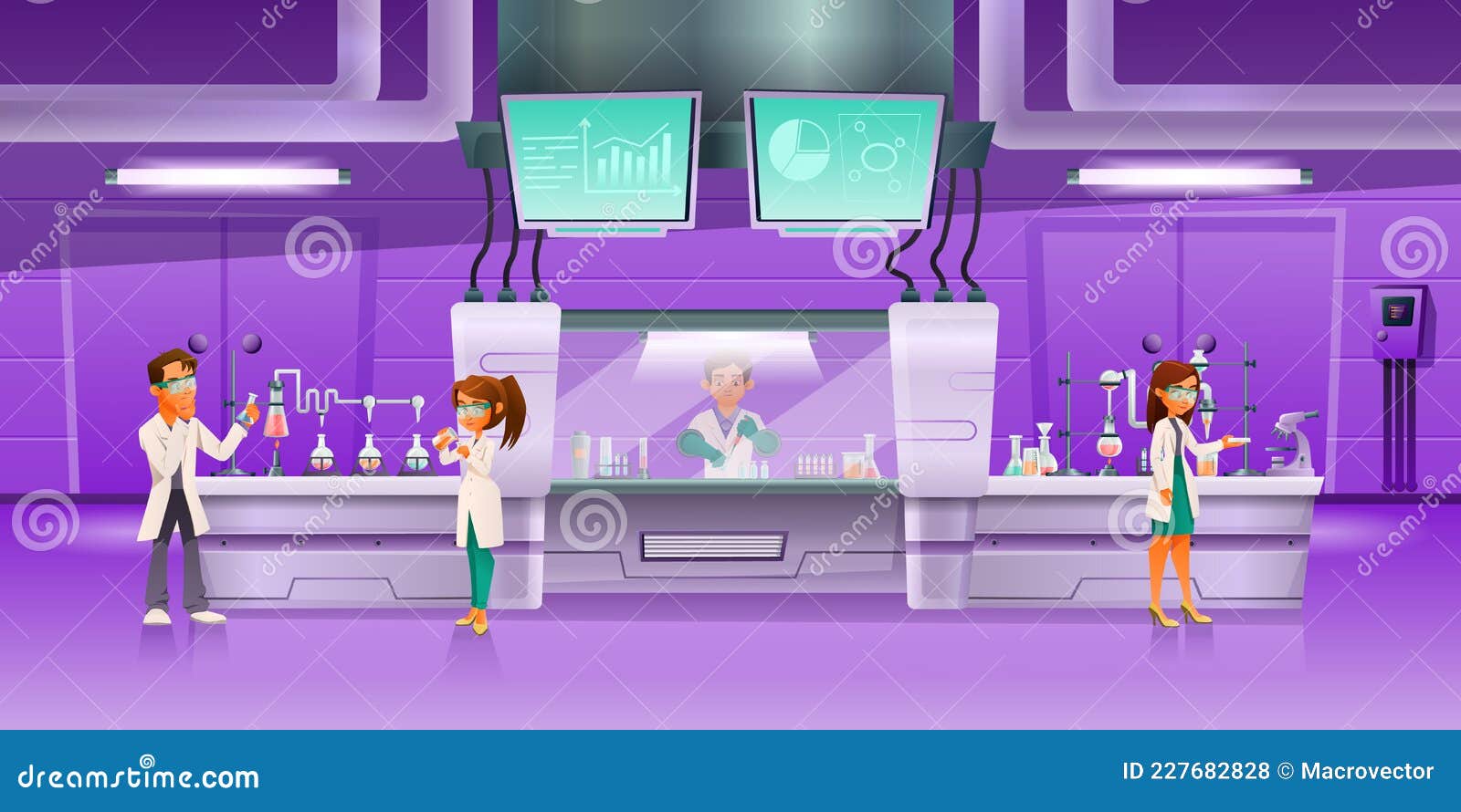 Scientists Cartoon Composition Stock Vector - Illustration of cartoon ...