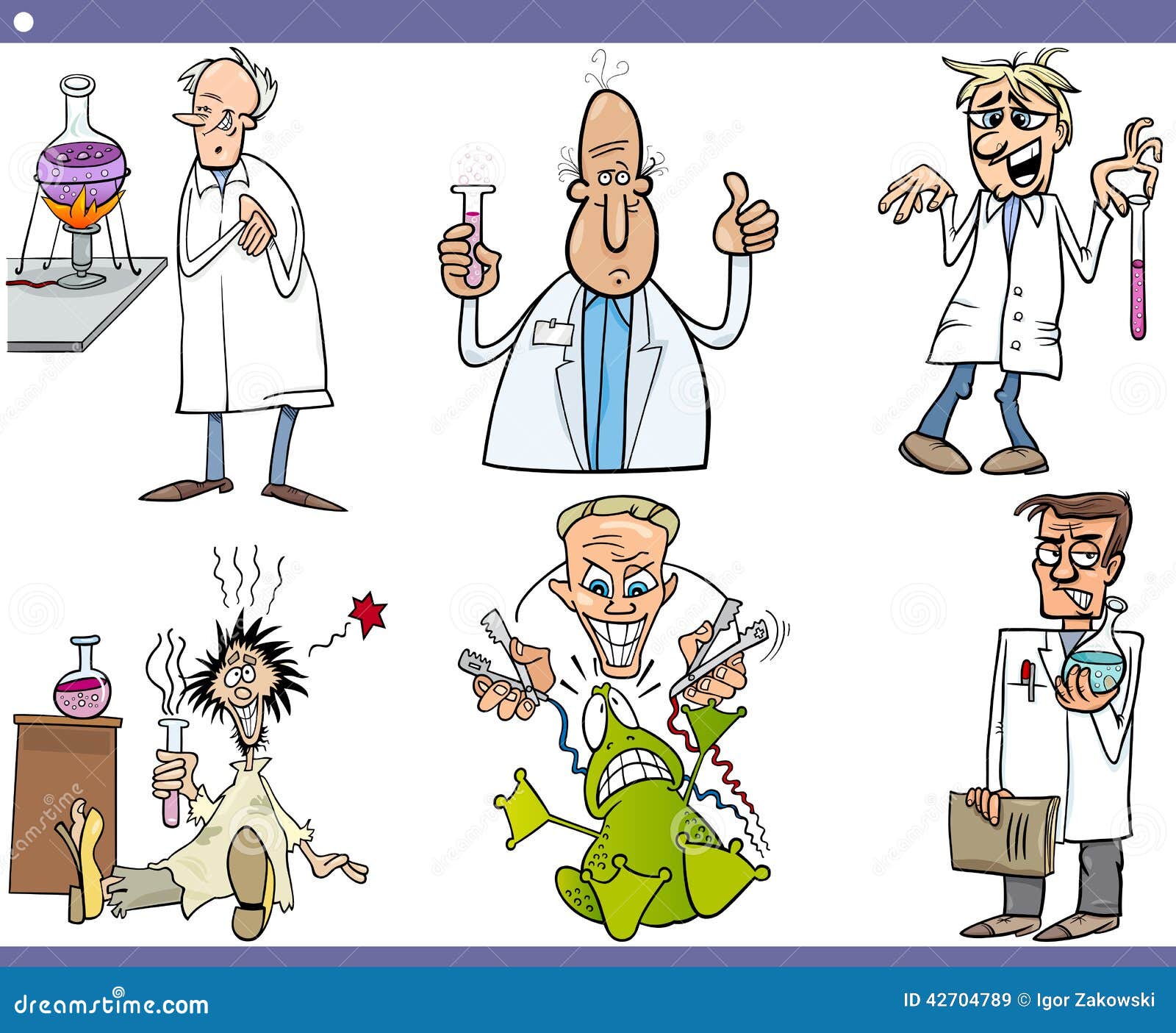Scientists Characters Cartoon Set Stock Vector - Illustration of ...