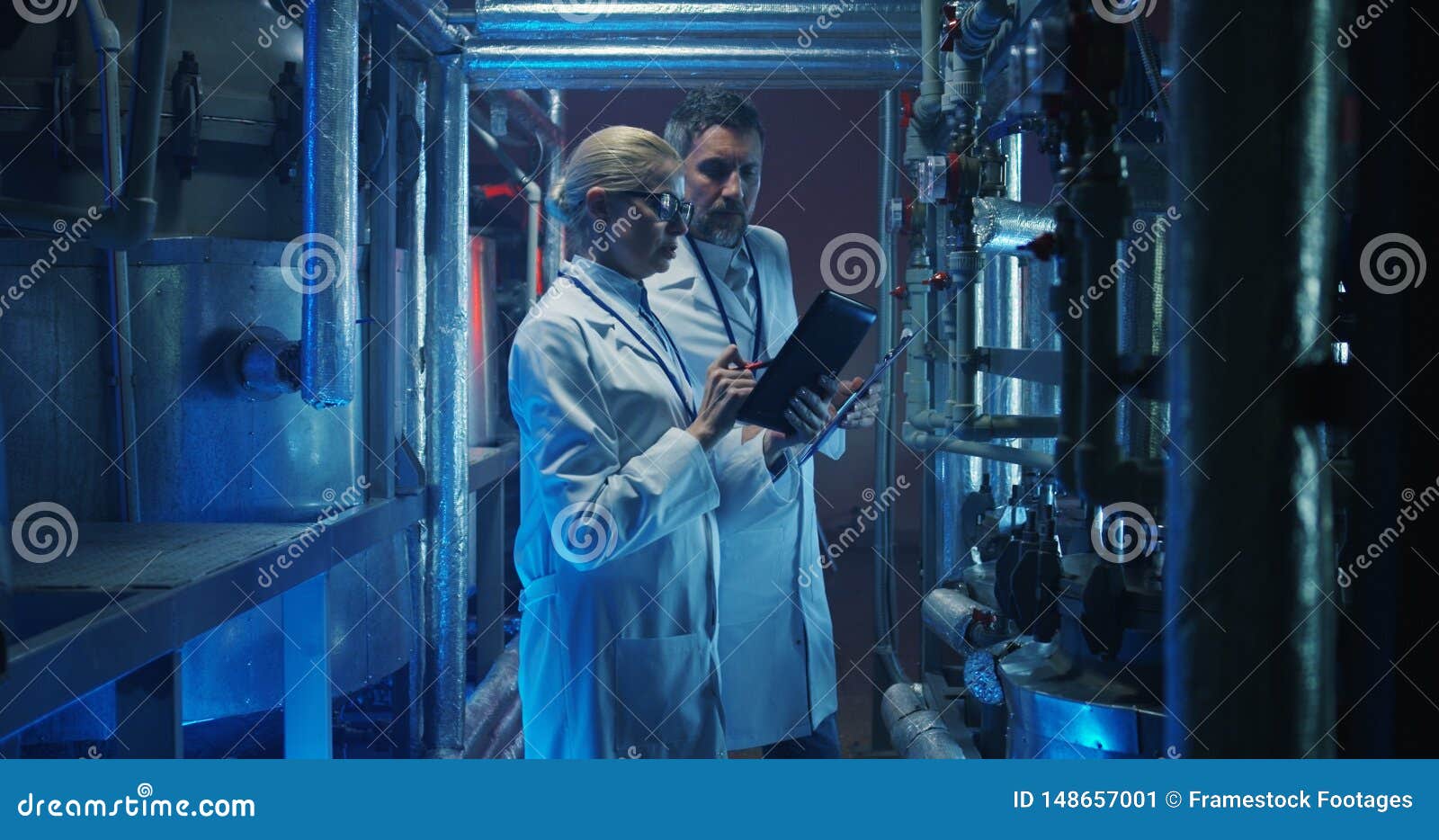 Scientists Checking Pressure Gauge Stock Image - Image of laboratory ...