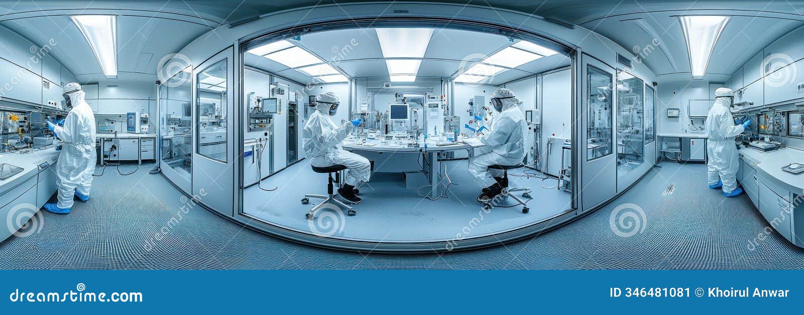 Scientists in a Cleanroom Lab Conducting Research Stock Image - Image ...