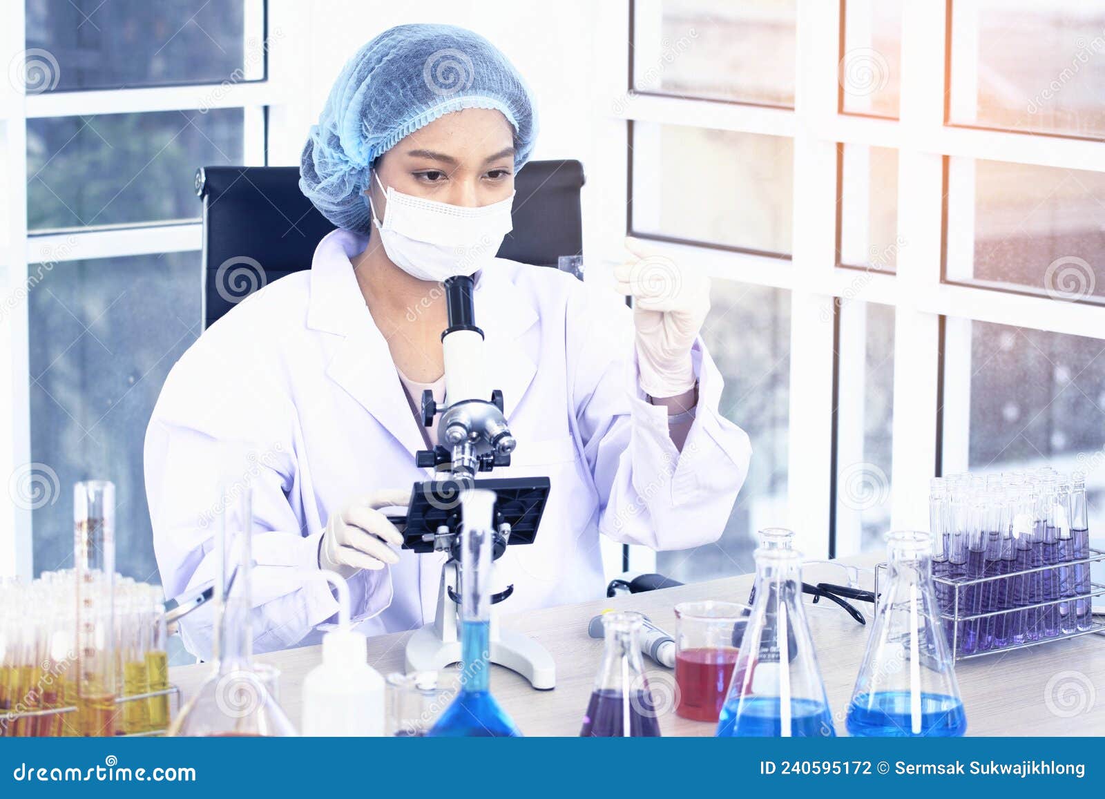 Scientists Conduct Experiments at Laboratory. Stock Photo - Image of ...