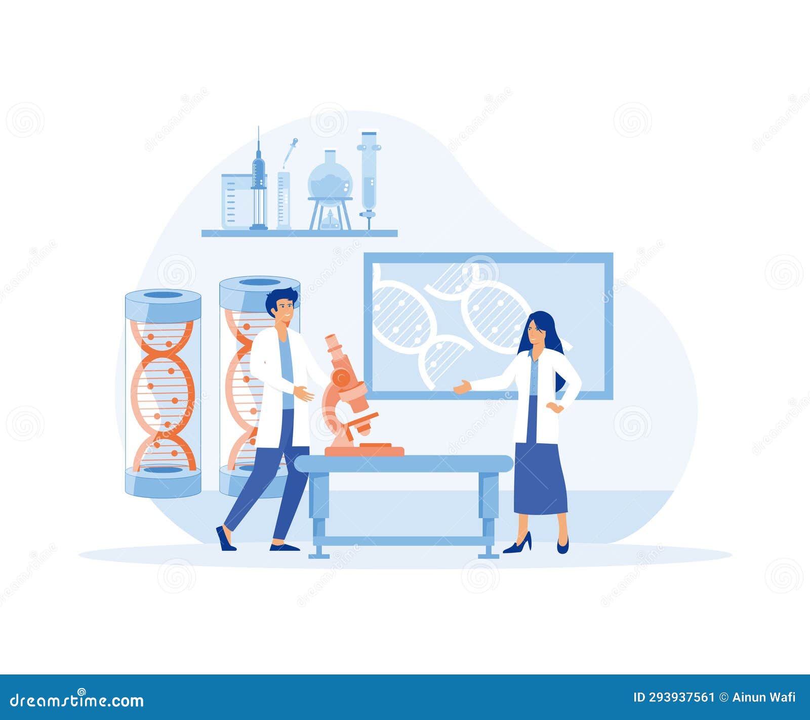 Set With Biochemical Science Laboratory Staff Performing Various ...