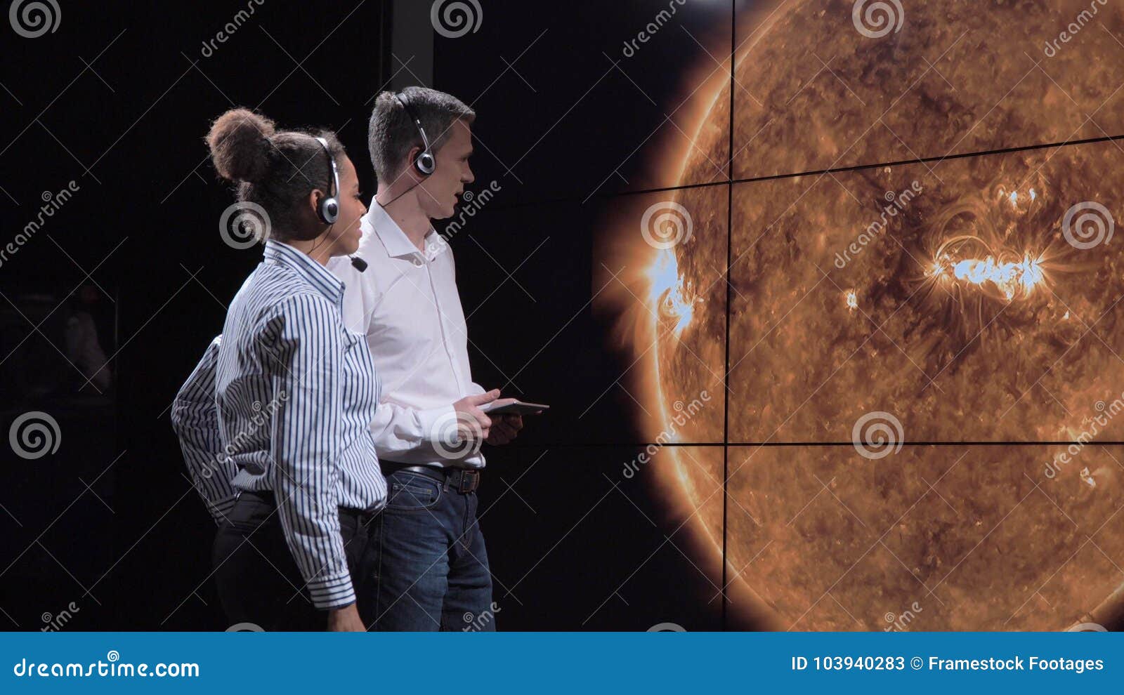 Scientists Discuss Solar Eclipse Shadow on Earth Stock Image - Image of ...