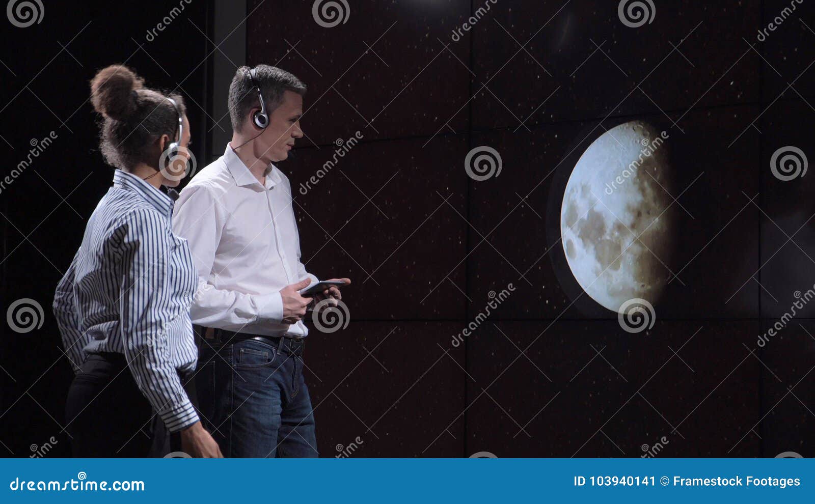 Scientists Discuss Solar Eclipse Shadow on Earth Stock Image - Image of ...