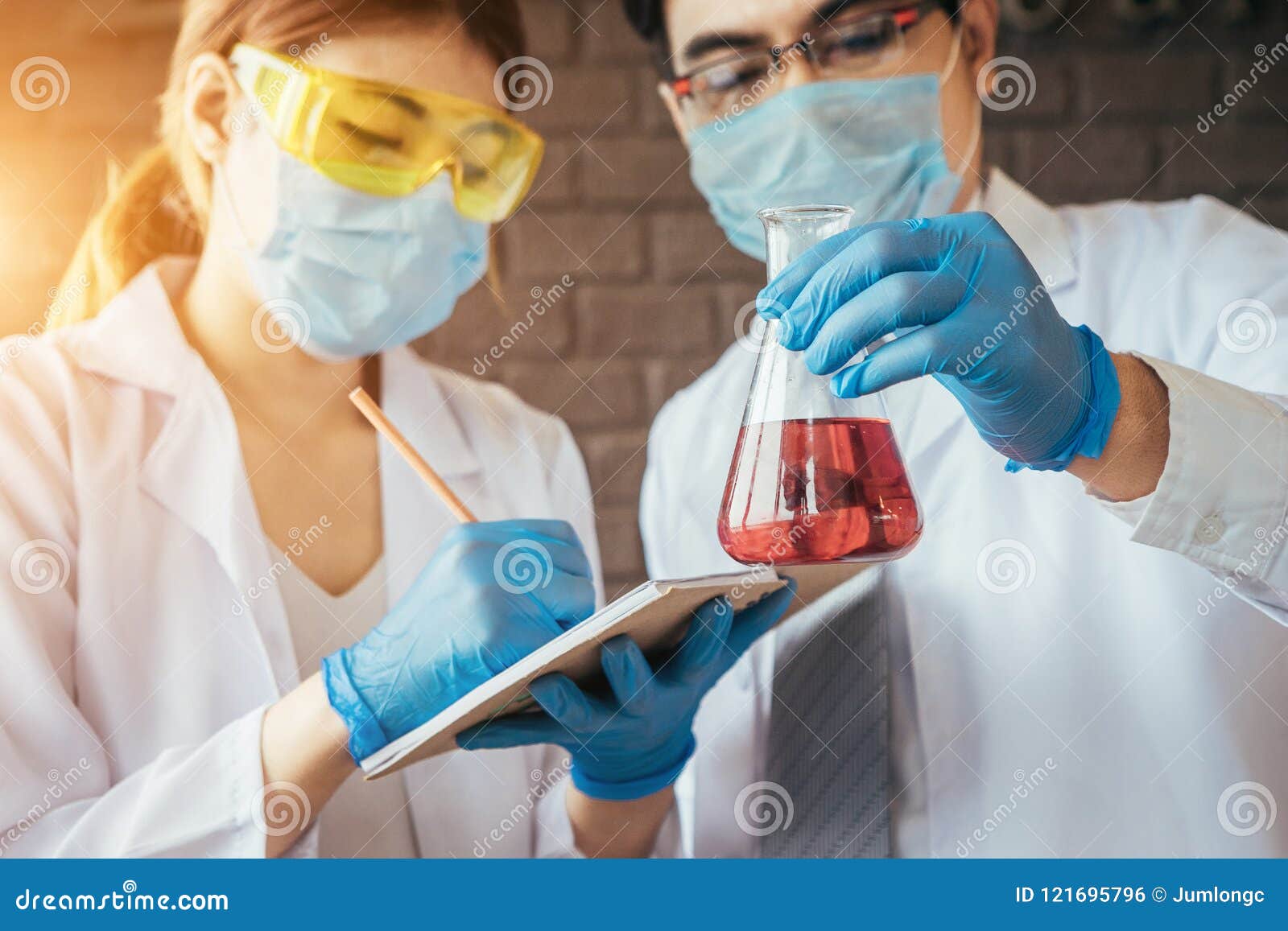 The Scientists or Doctors are Doing a Scientific Experiment Stock Photo ...