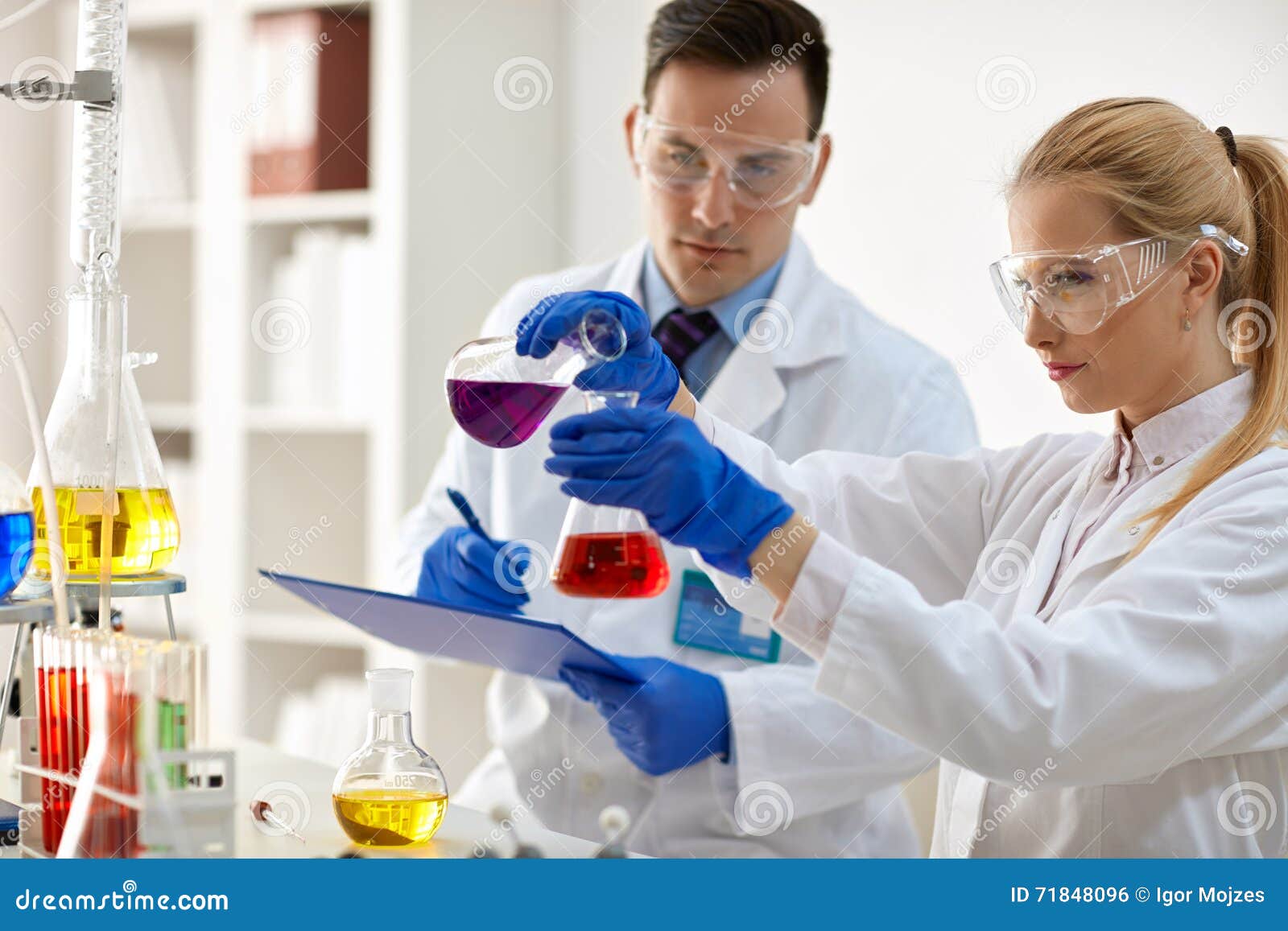 Scientists Doing Medical Research Stock Photo - Image of flask ...