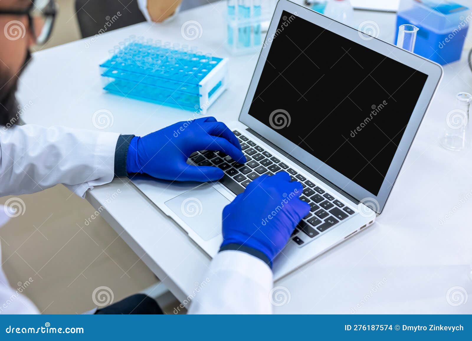 Scientists Doing Research in Laboratory Entering Data Analysis Report ...