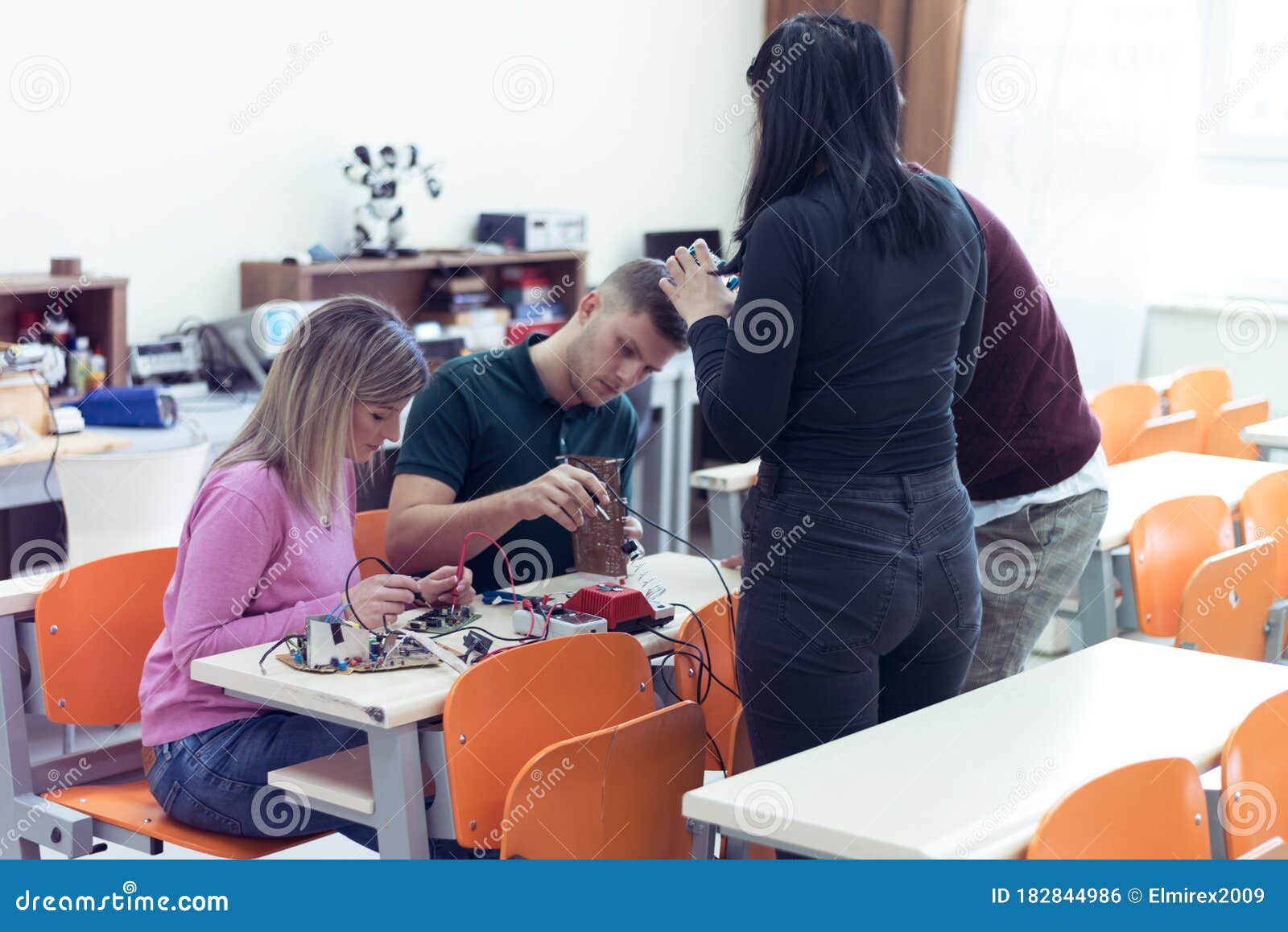 Scientists Engineers Designing Small Human Robot, Setting Artificial ...