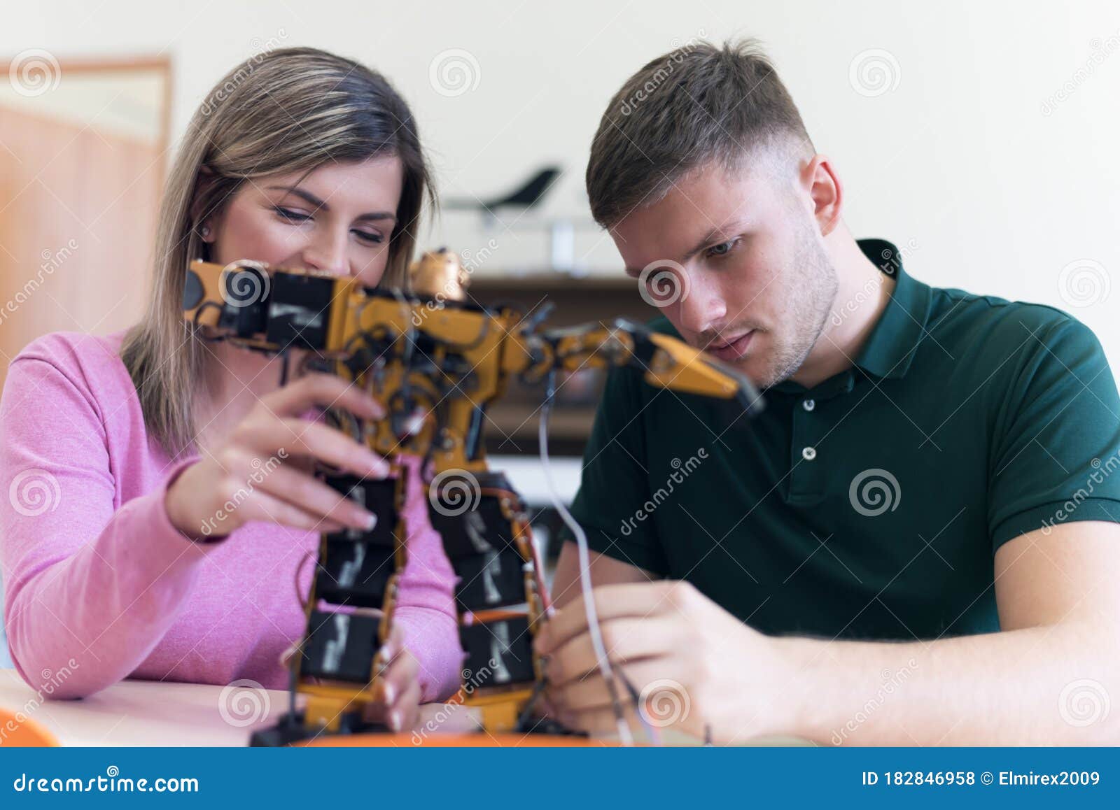 Scientists Engineers Designing Small Human Robot, Setting Artificial ...