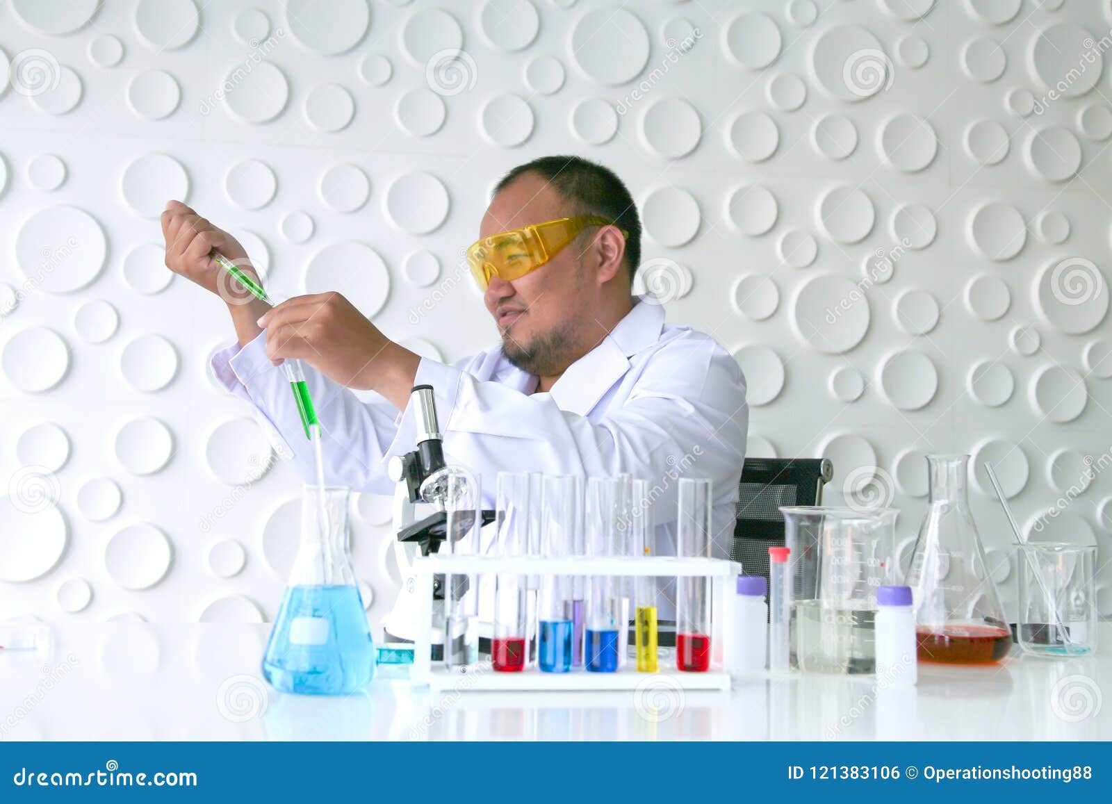 Scientists Experiment in Laboratory Science. Stock Photo - Image of ...