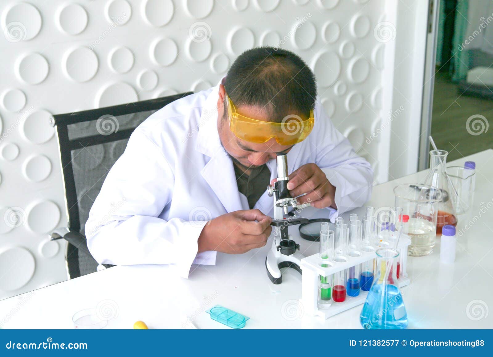 Scientists Experiment in Laboratory Science. Stock Image - Image of ...