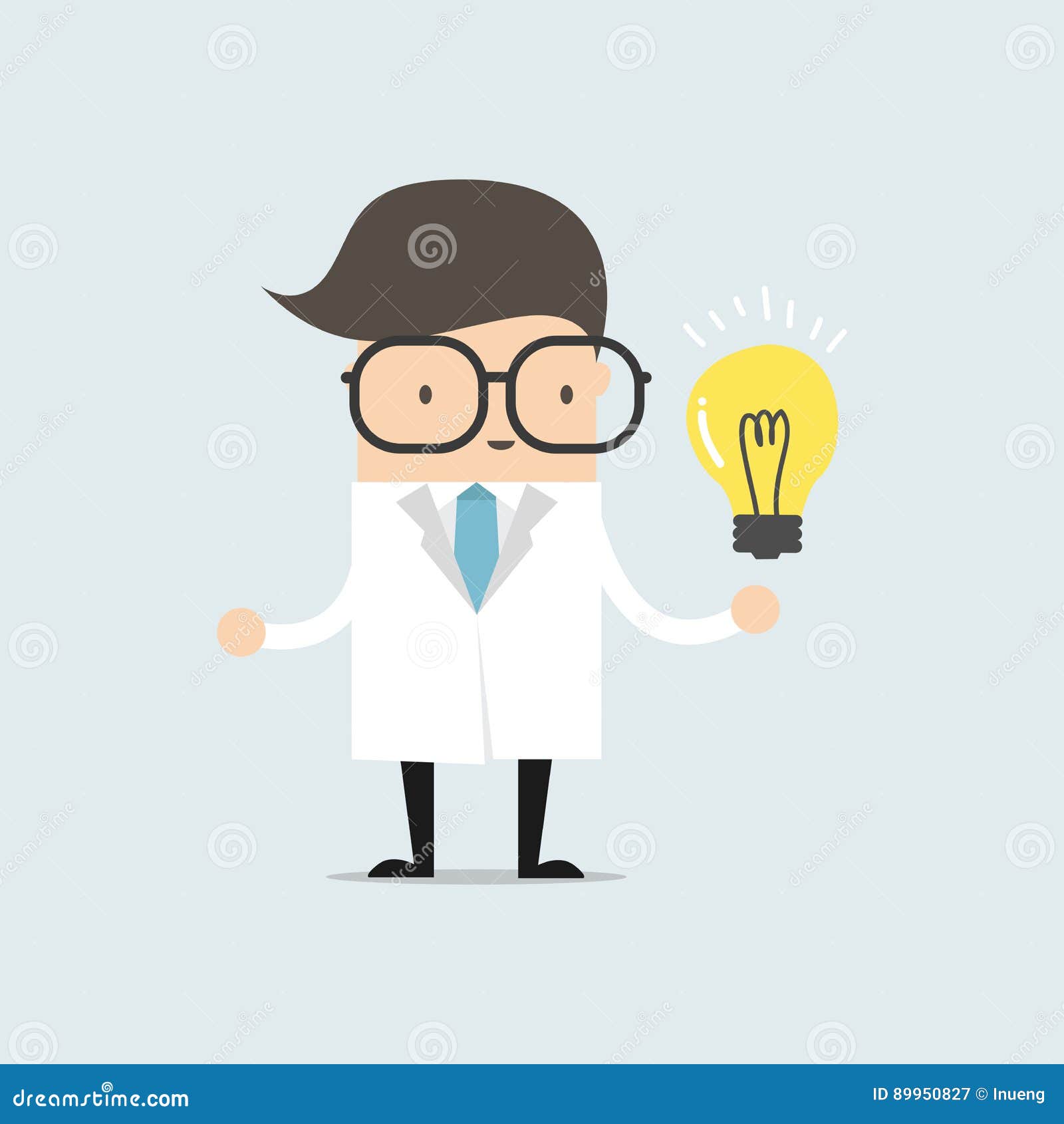 Scientists got idea stock vector. Illustration of inspiration - 89950827