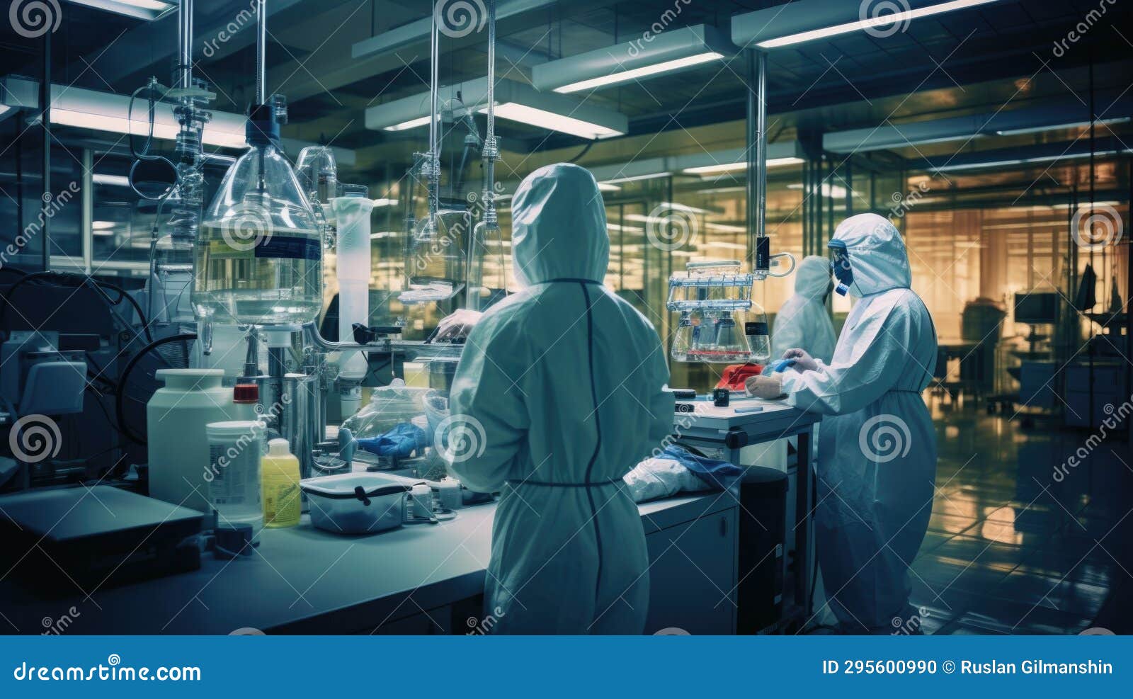 Scientists in Hazmat Sterile Suits in Technologically Advanced ...