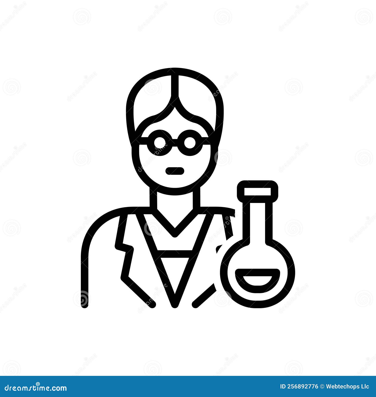 Black Line Icon for Scientists, Researcher and Erudite Stock Vector ...