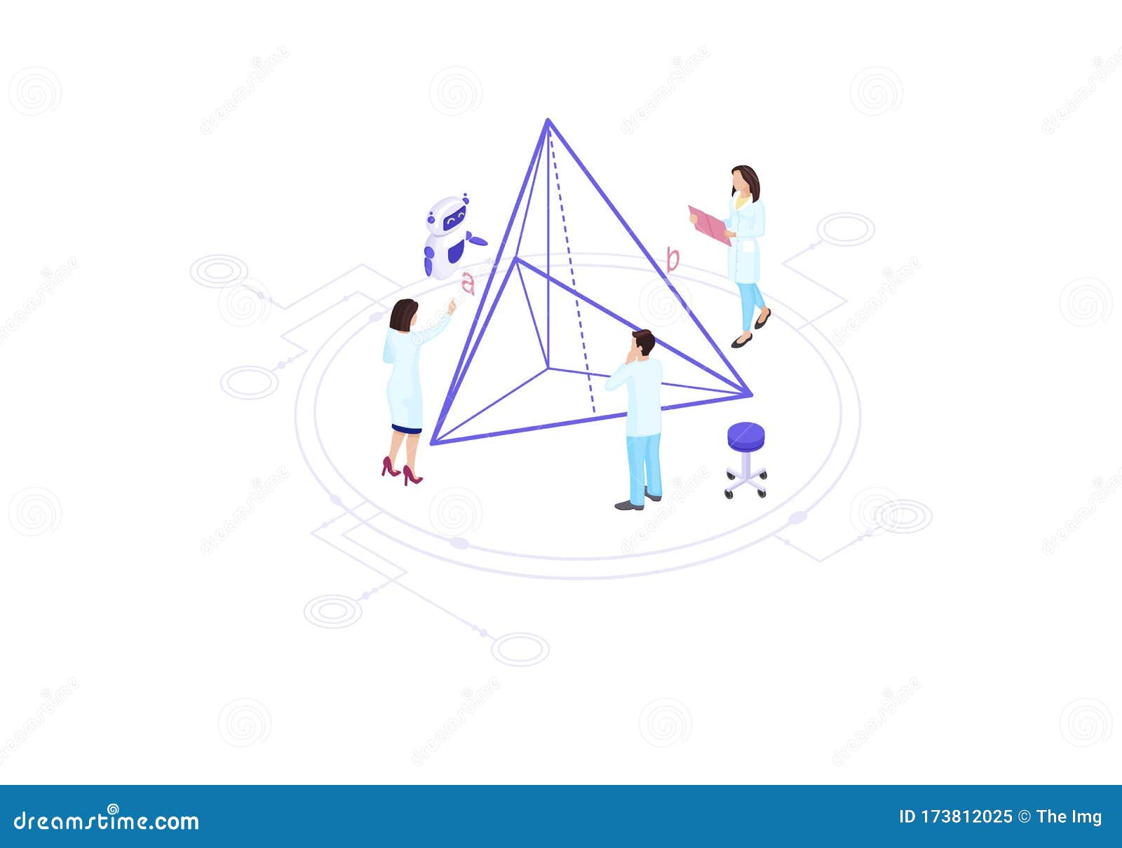 Scientists Isometric Vector Illustration Stock Vector - Illustration of ...