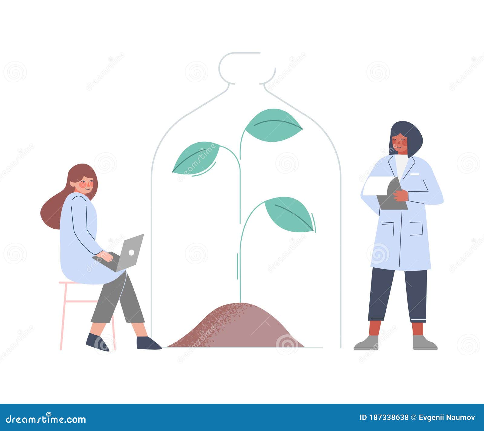 Bioengineers Or Researchers Characters Set, Flat Vector Illustration ...