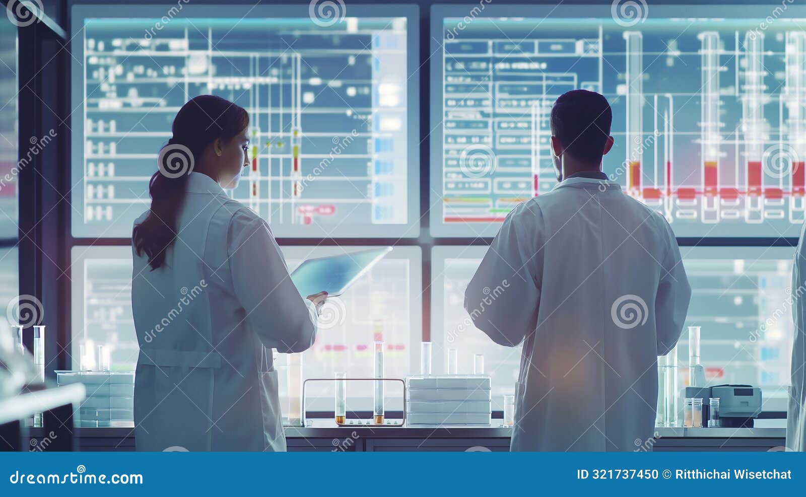 Scientists In High-Tech Biohazard Laboratory Stock Photography ...