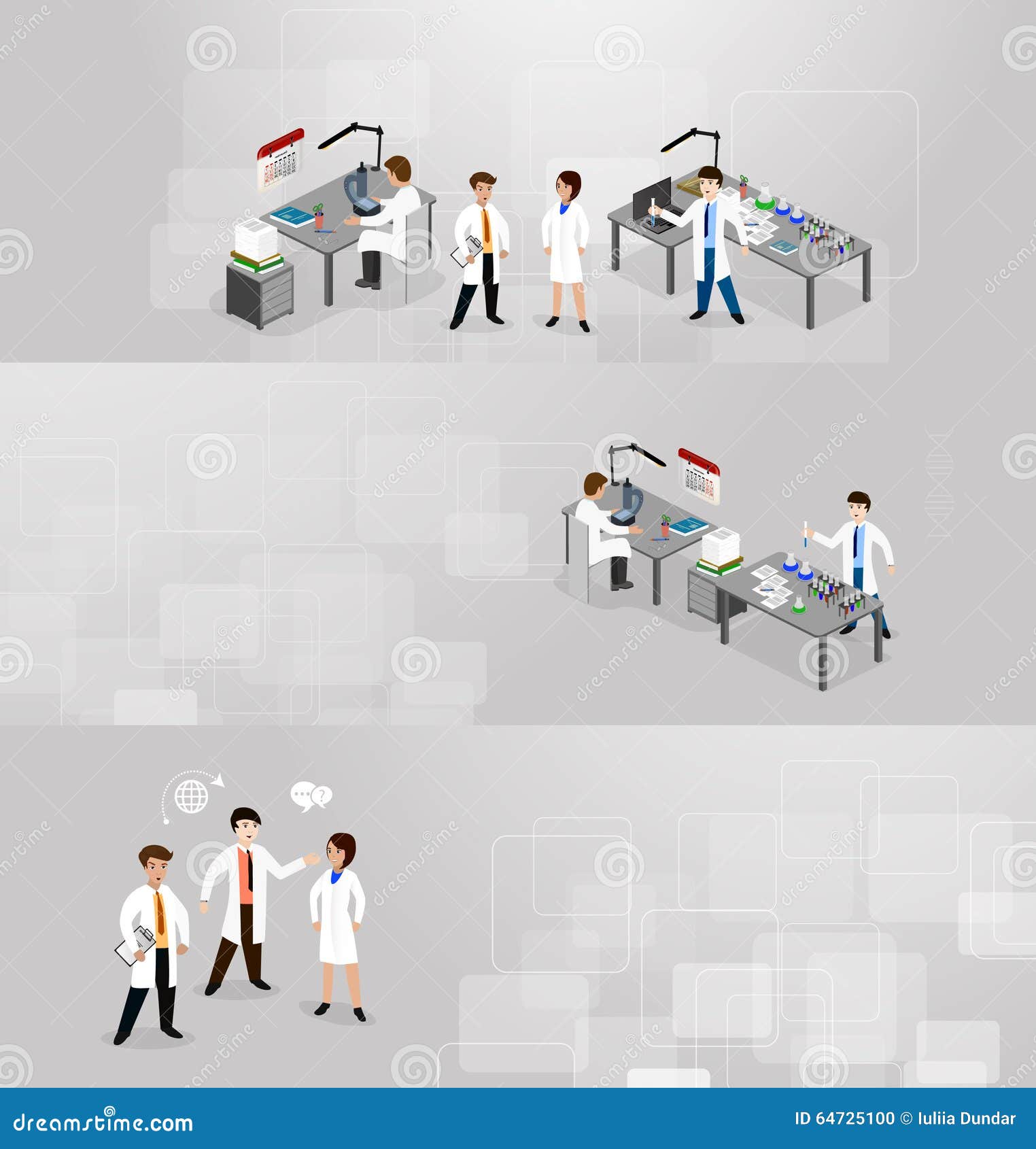 Scientists in Lab with Making Research Stock Illustration ...