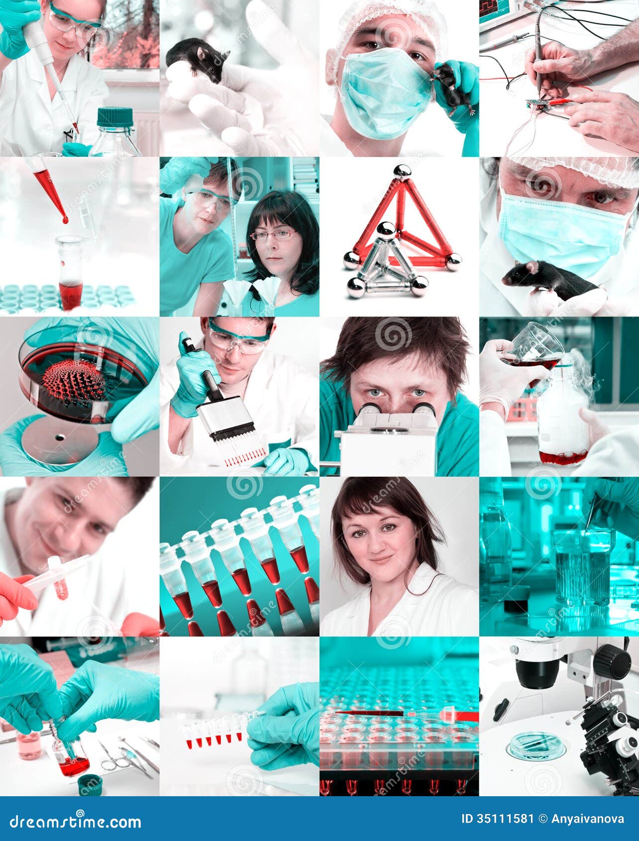 Scientists in Laboratory, Collage Stock Image - Image of interior ...