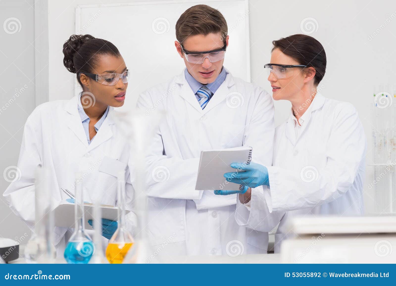 Scientists Looking at Clipboard Stock Photo - Image of biology ...