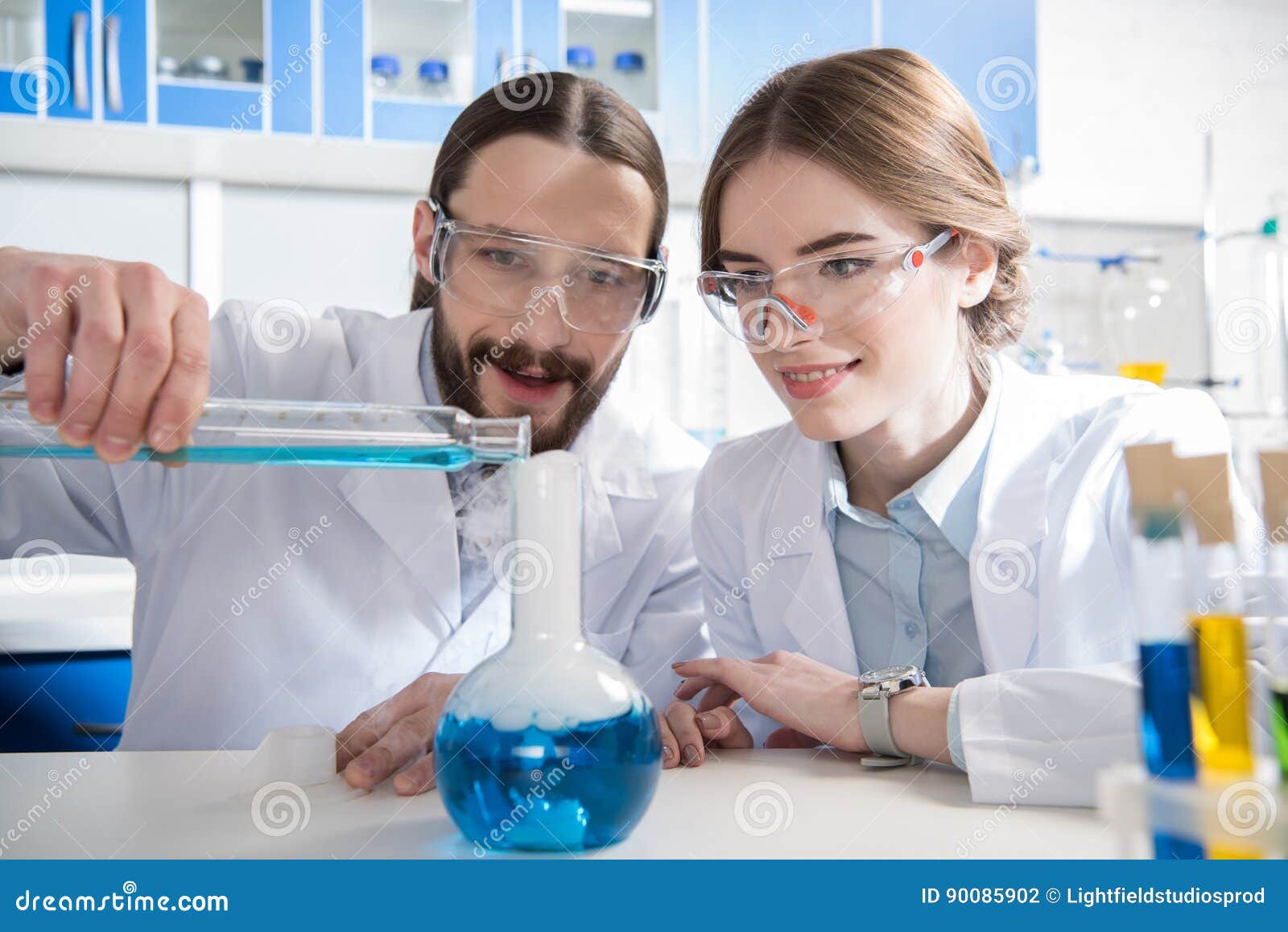 Scientists Making Experiment Stock Photo - Image of female ...