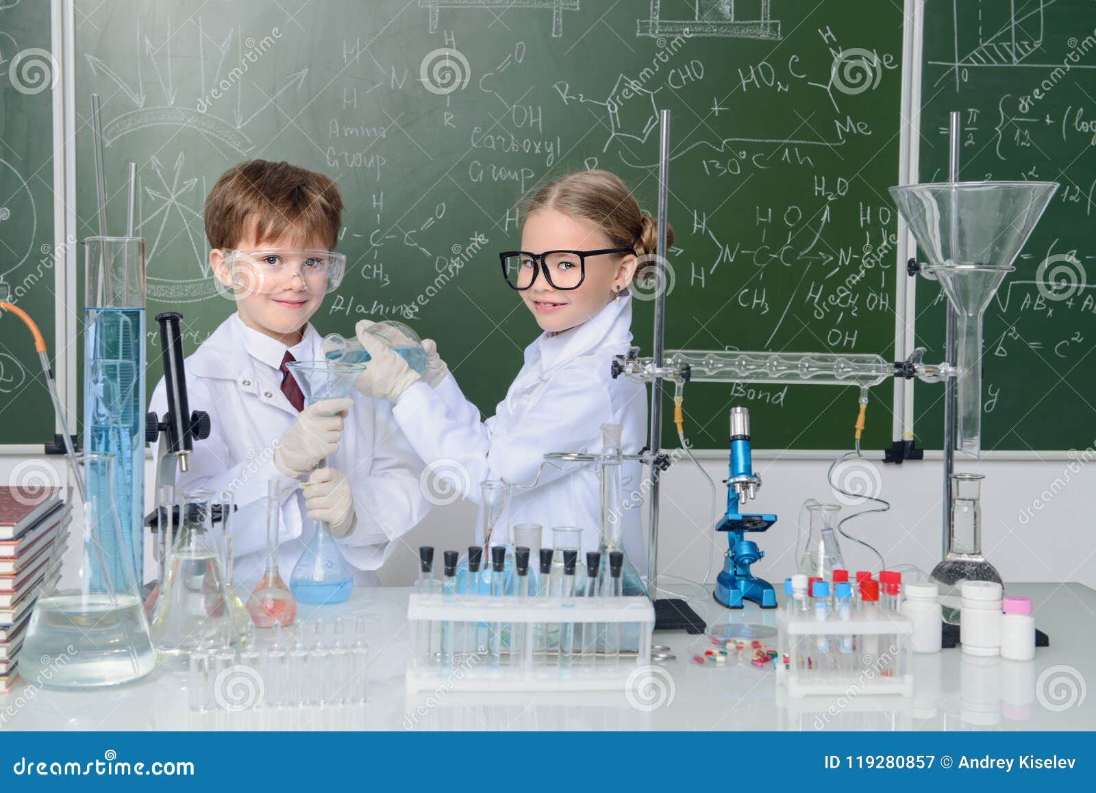 Scientists Making Experiments Stock Image - Image of child, people ...