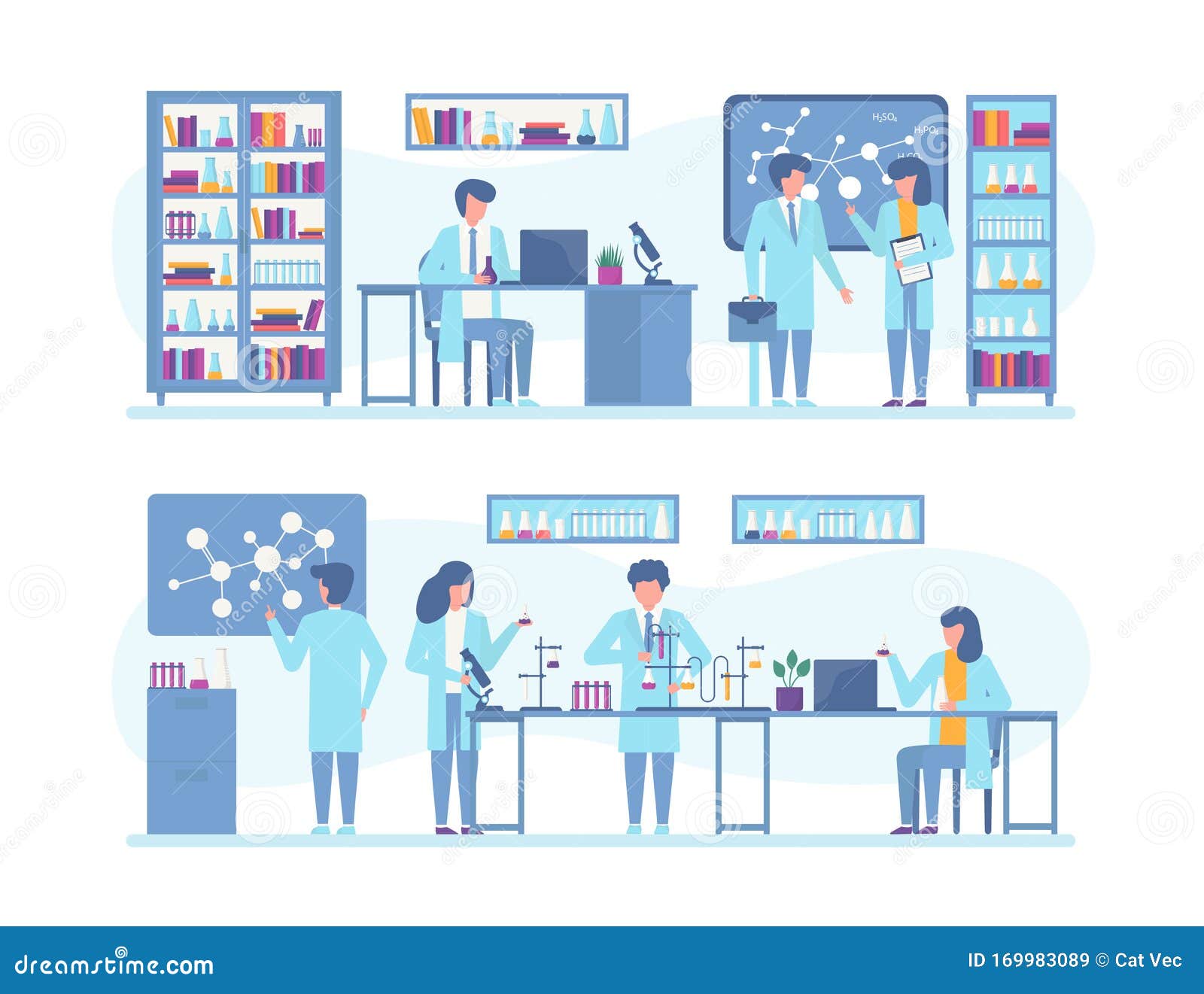 Scientists People Work on Research, Experiments in Scientific ...