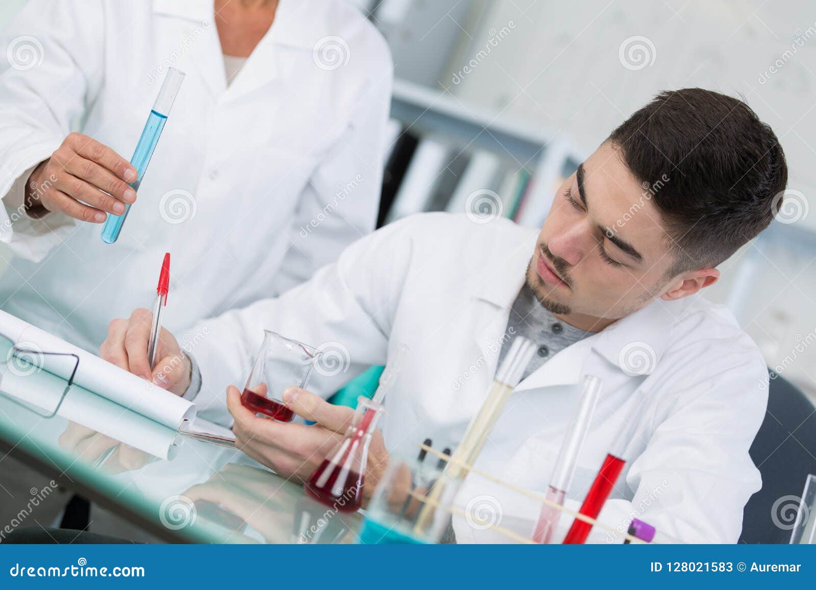 Scientists Performing an Experiment Stock Image - Image of ...