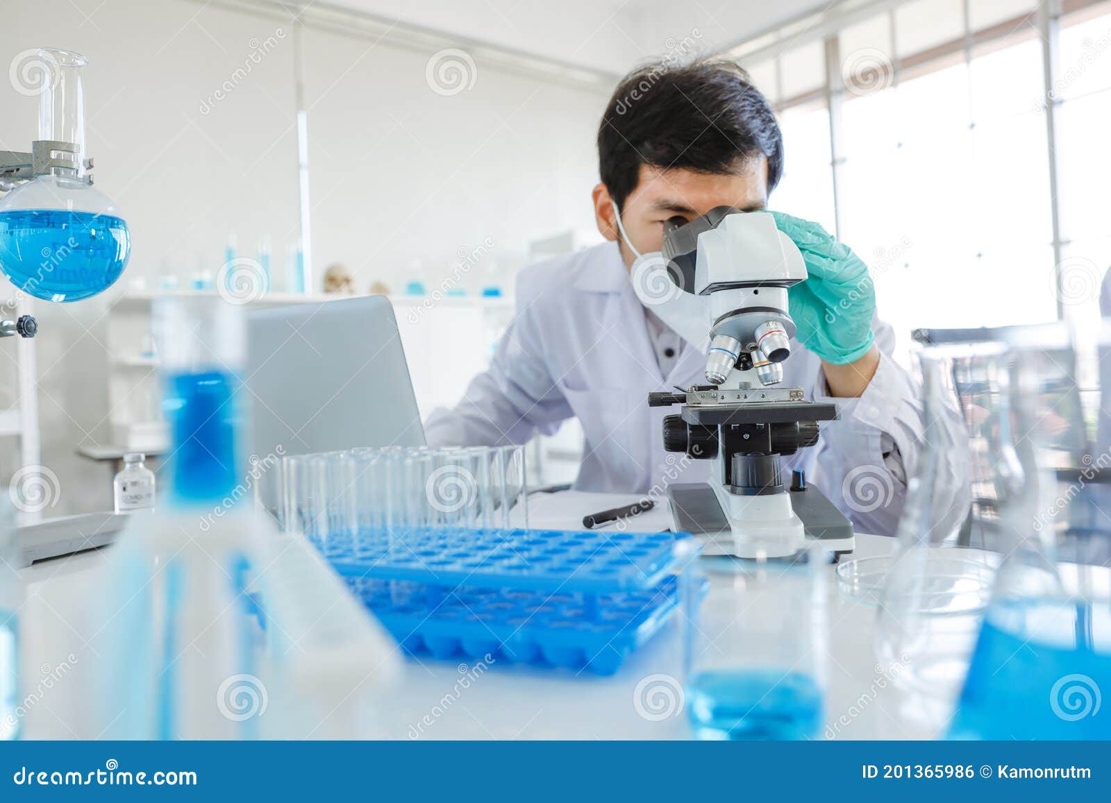 Scientists in Protective Suits in a Science Laboratory Stock Photo ...