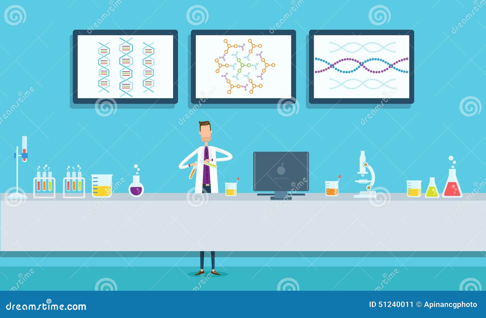 Scientists Research in Laboratory Lab Concept Stock Vector ...