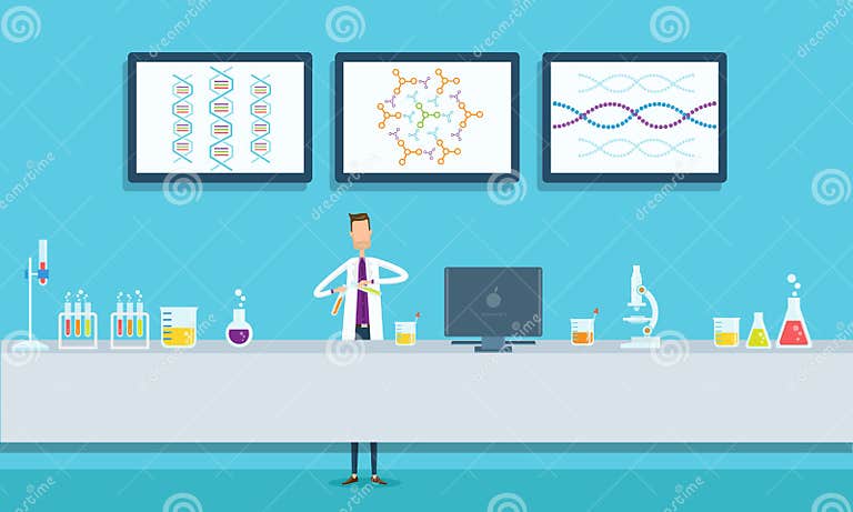 Scientists Research in Laboratory Lab Concept Stock Vector ...