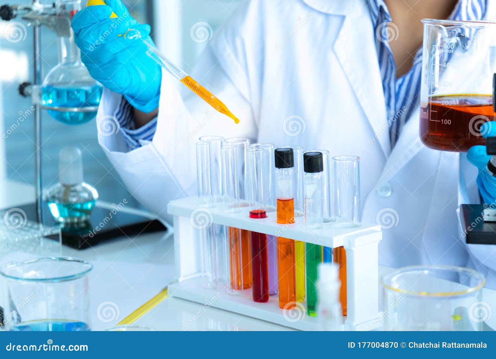 Scientists Researching in Laboratory. Professional Science Focus ...