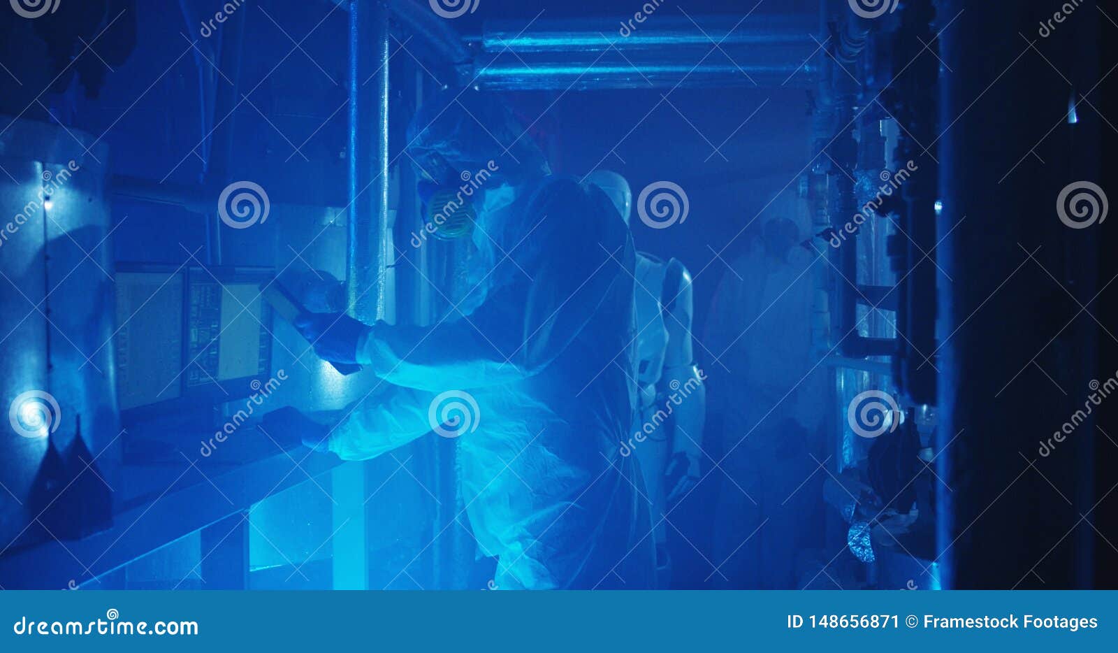 Scientists and Robot Conducting Maintenance Work Stock Image - Image of ...