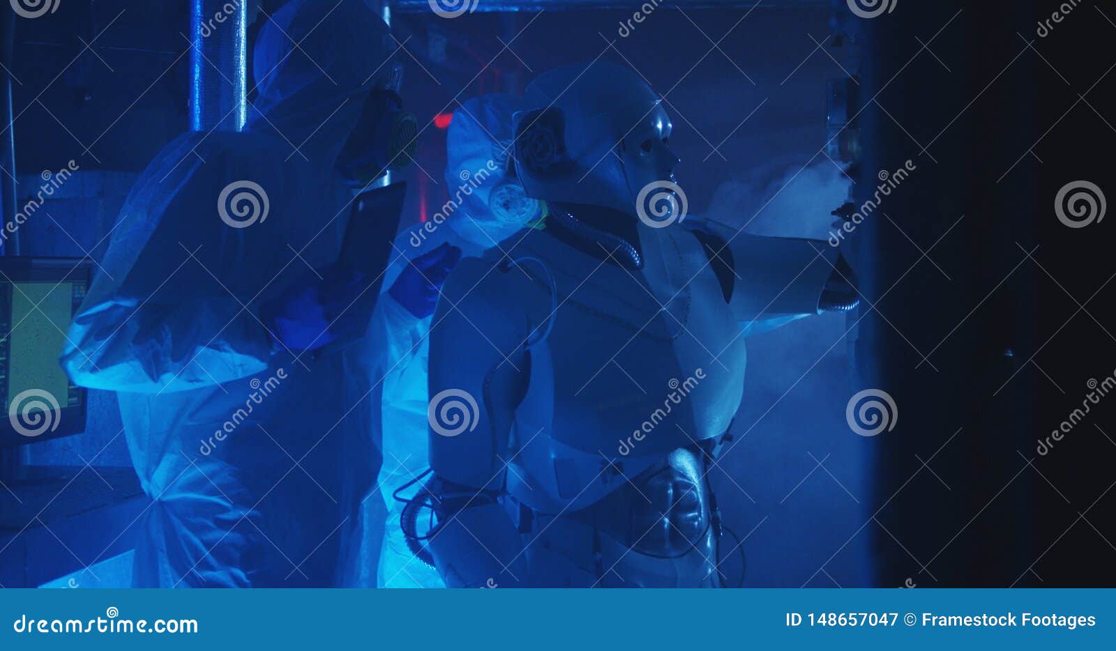 Scientists and Robot Conducting Maintenance Work Stock Image - Image of ...