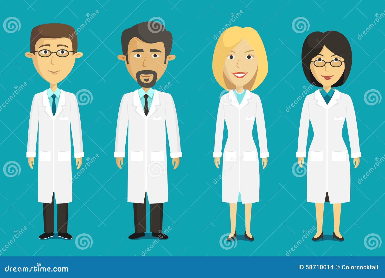 Scientists set stock vector. Illustration of female, character - 58710014