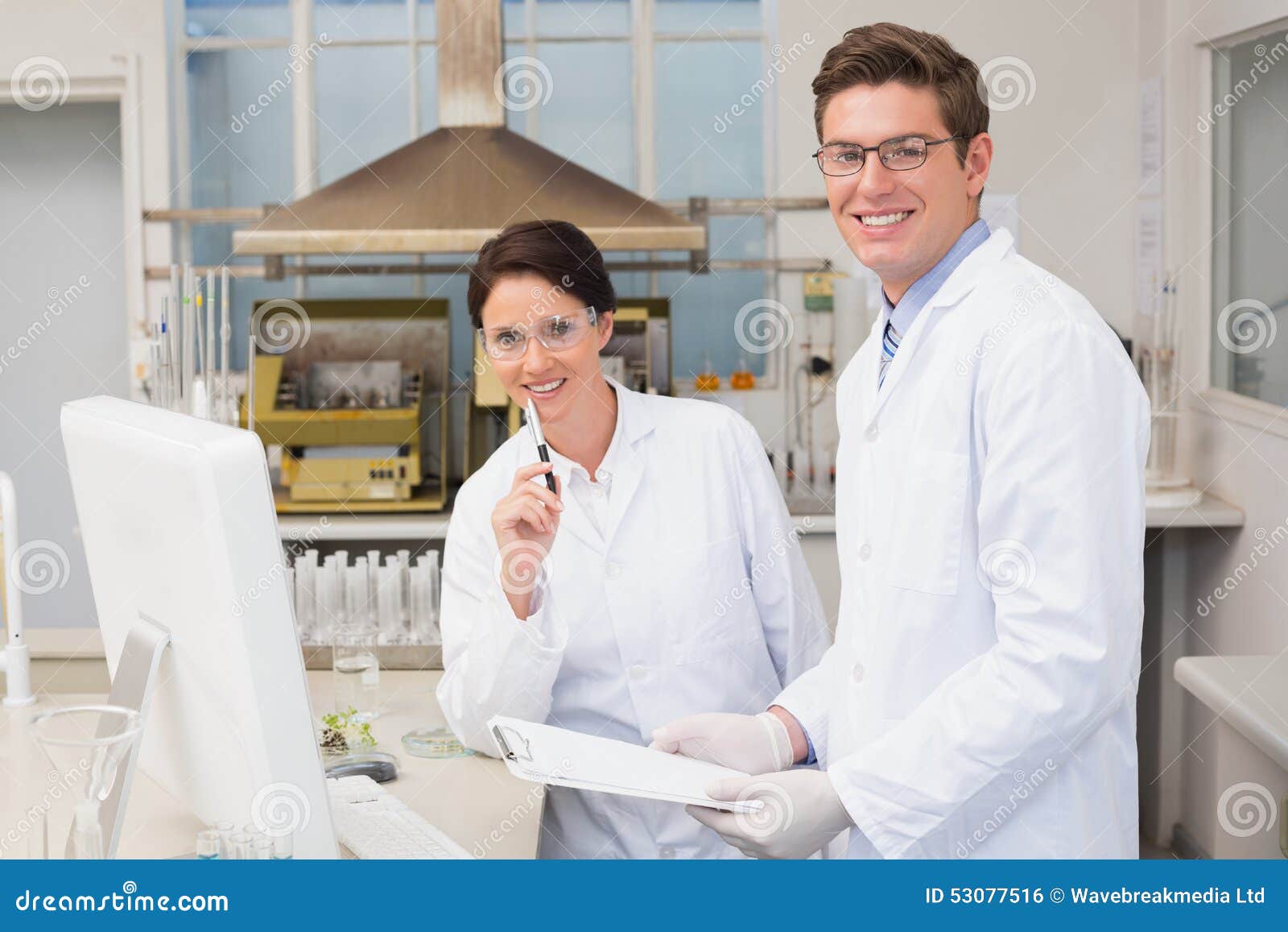 Scientists Smiling at Camera Stock Photo - Image of caucasian, cheerful ...