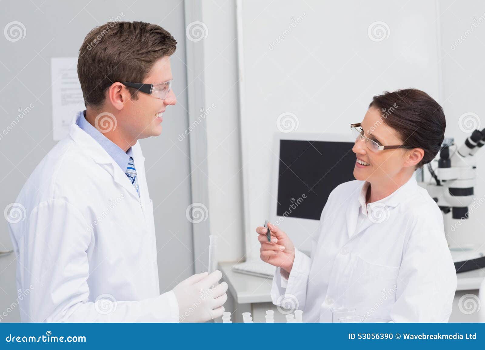 Scientists Smiling at Each Other Stock Photo - Image of medical ...