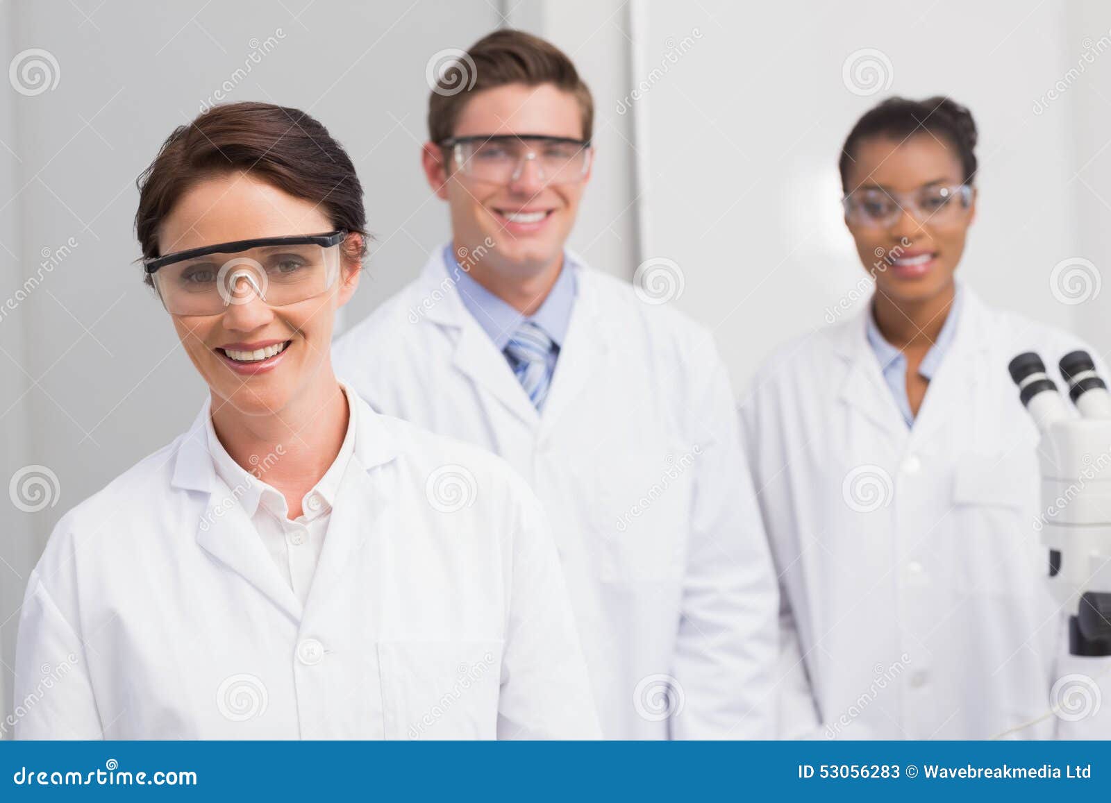 Scientists Smiling and Looking at Camera Stock Image - Image of biology ...
