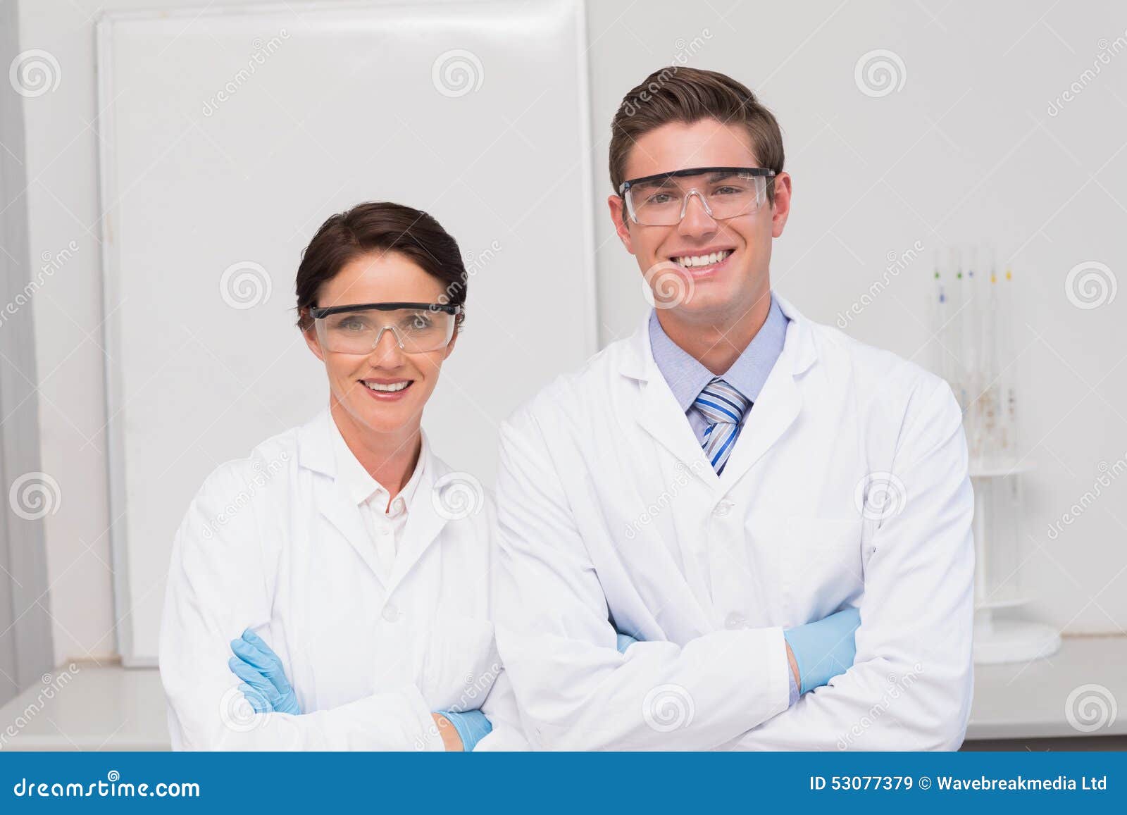 Scientists Smiling and Looking at Camera Stock Image - Image of science ...