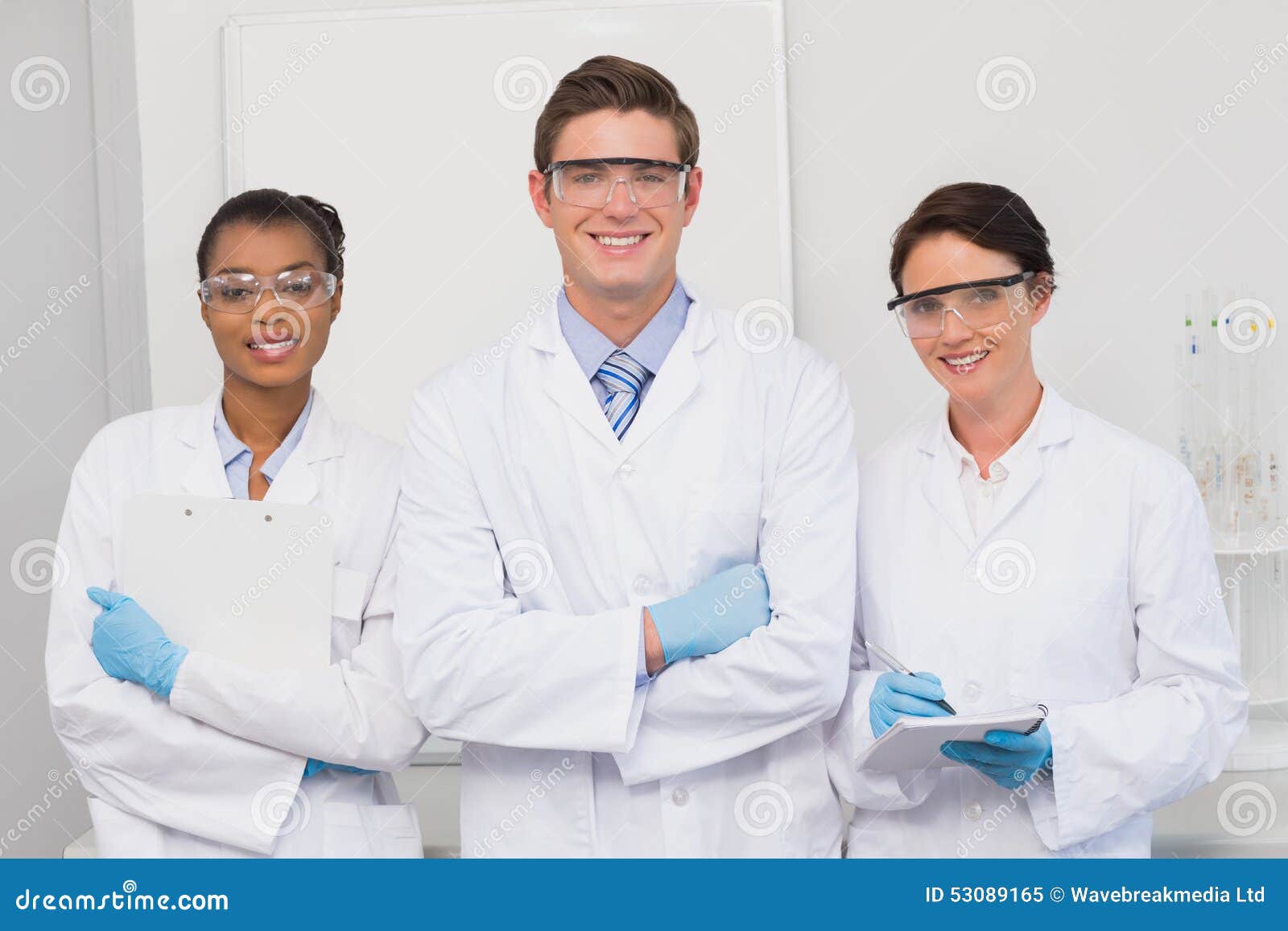 Scientists Smiling and Looking at Camera Stock Image - Image of ...