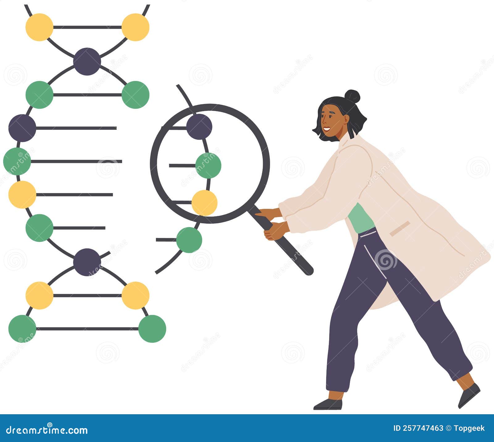 Scientists Studying DNA Molecule. Genetic Engineering, Manipulation of ...