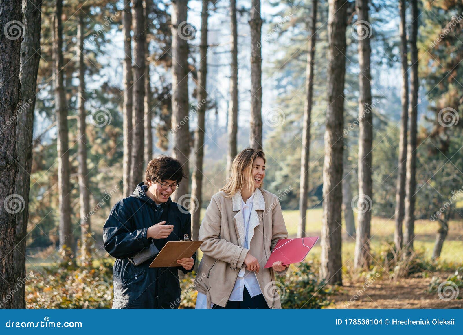 Scientists are Studying Plant Species and Inspect Trees in the Forest ...
