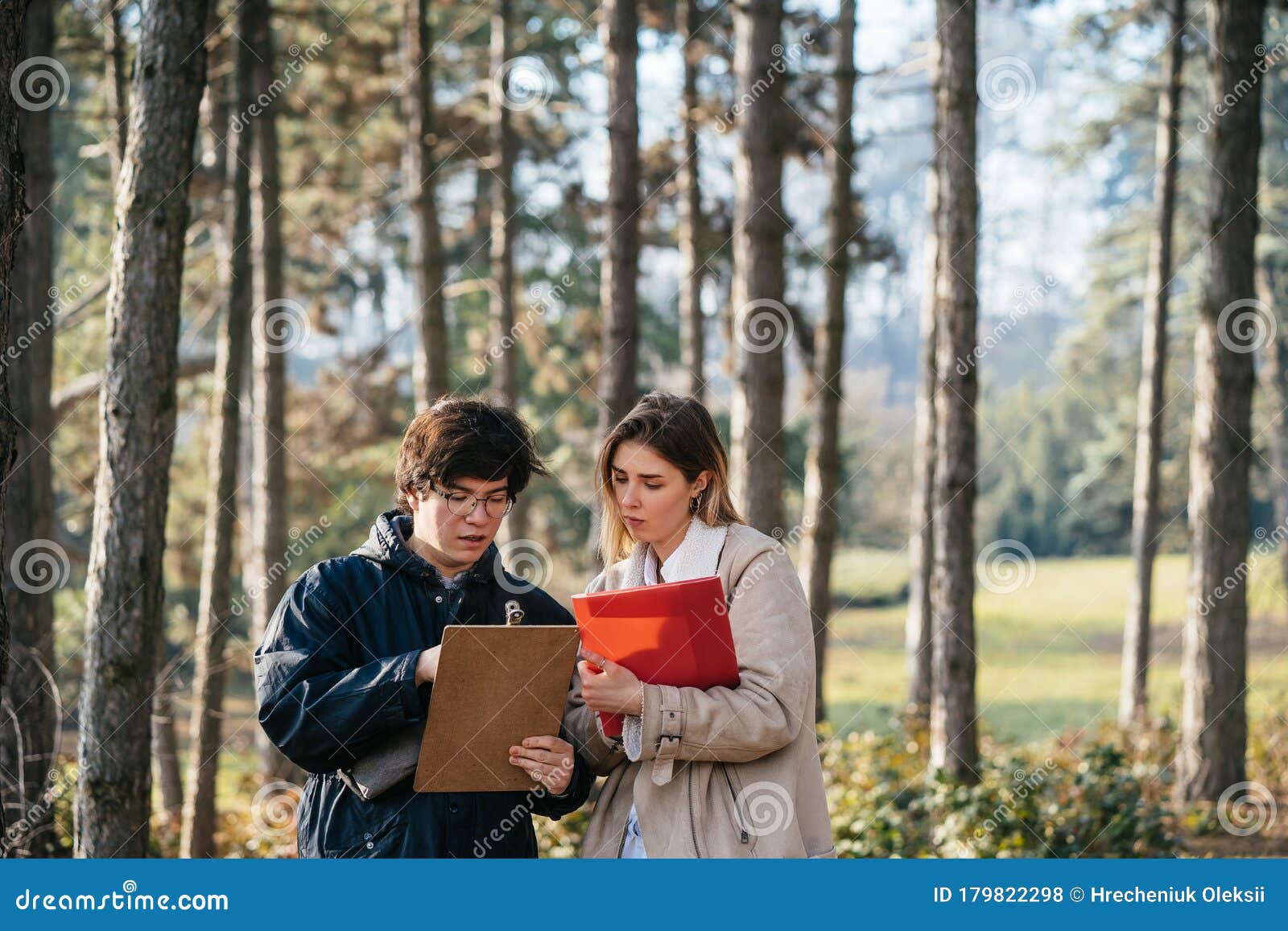 Scientists are Studying Plant Species and Inspect Trees in the Forest ...
