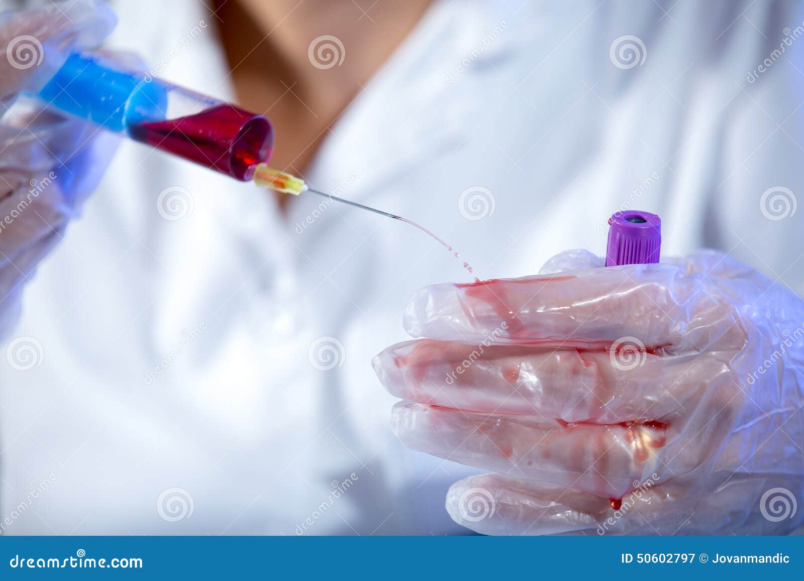 Scientists Stung on an Infected Syringe. Stock Image - Image of ...