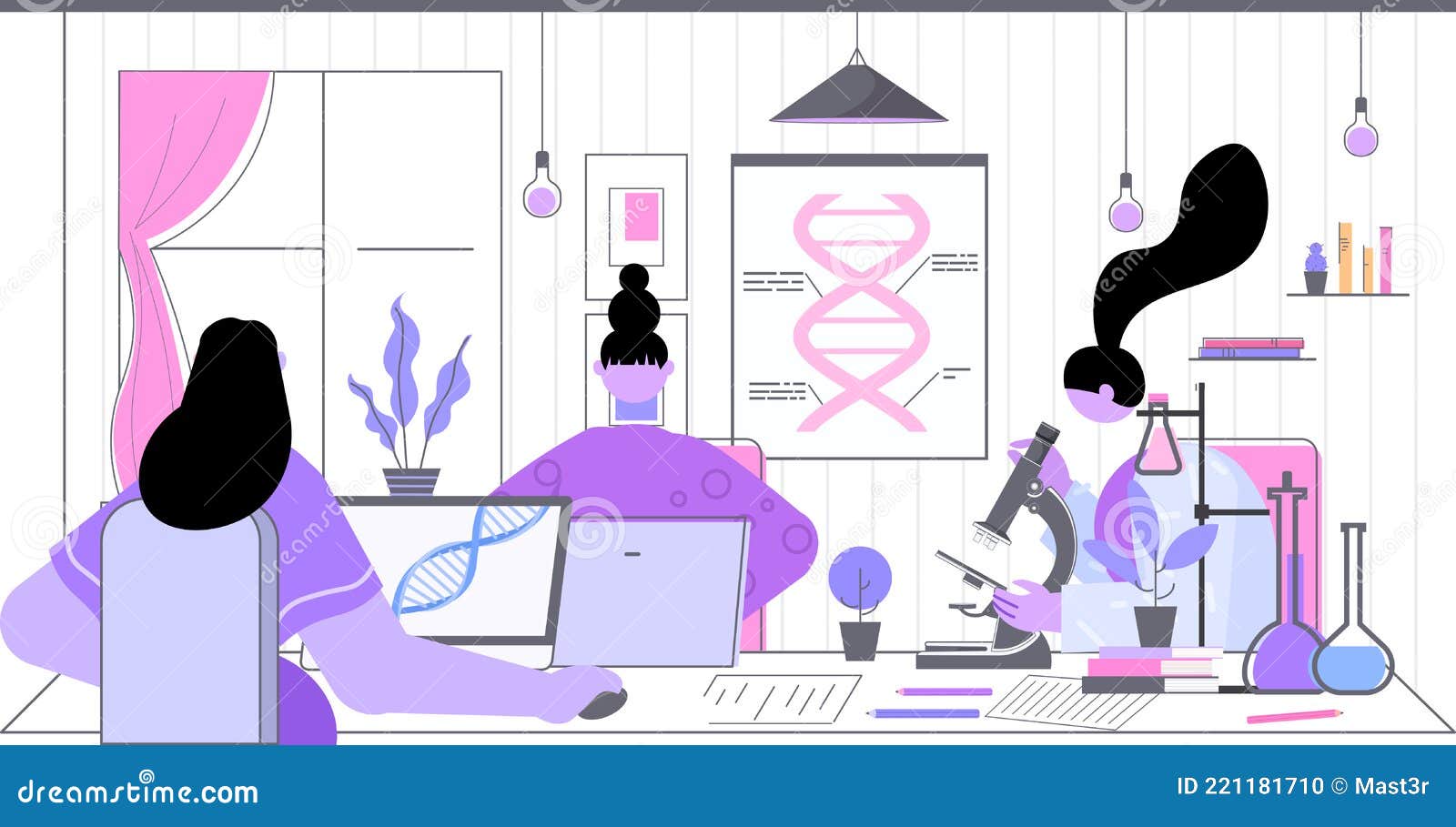 Scientists Team Working with DNA Researchers Making Experiment in Lab ...