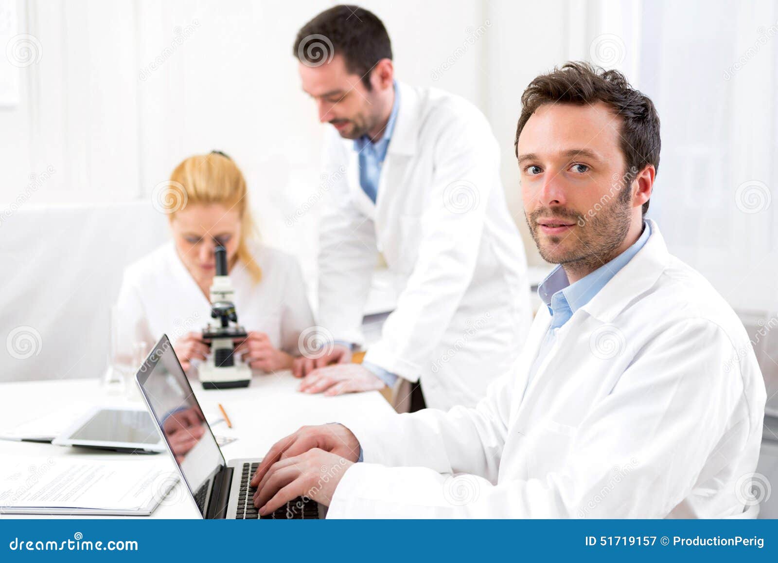 Scientists Team Working Together at the Laboratory Stock Image - Image ...