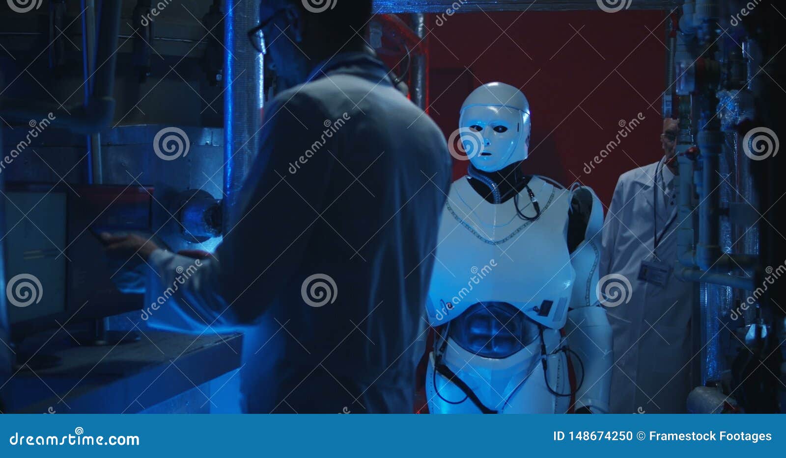 Scientists Testing Humanoid Robot Stock Footage - Video of modern ...